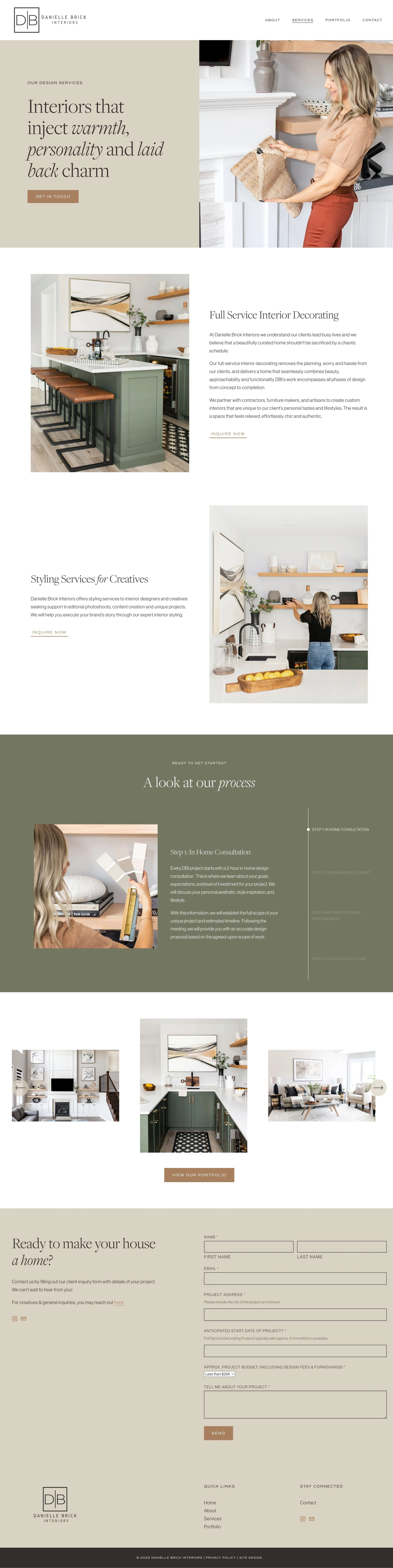 Danielle Brick Interiors | Semi Custom Web Design — Birch & Bud Design ...