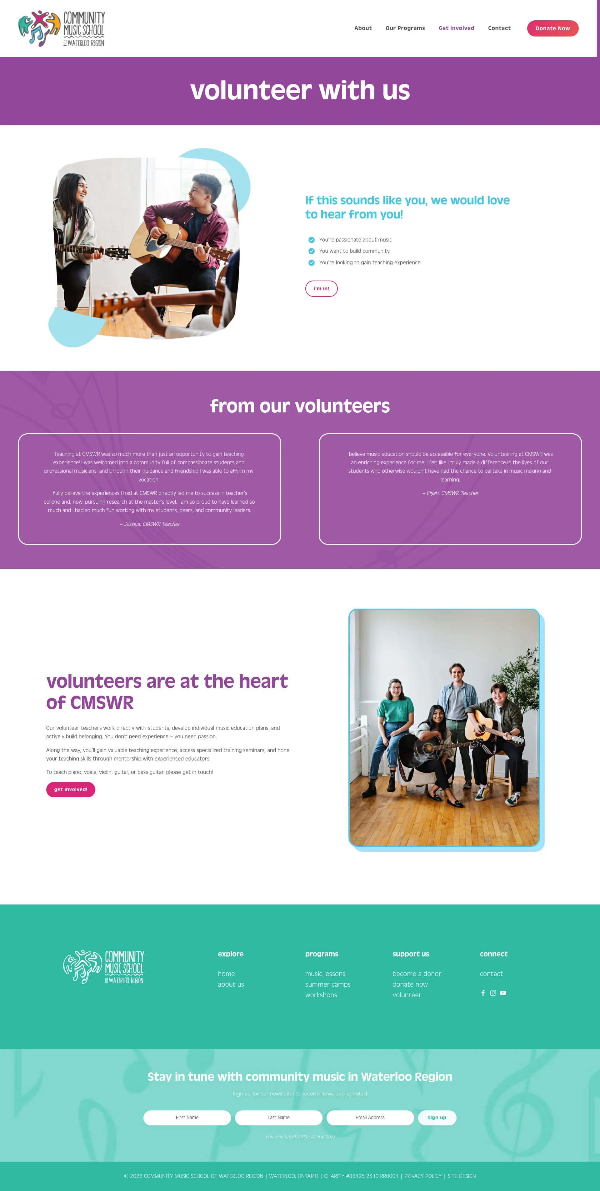 Community Music School of Waterloo Region | Squarespace Website — Birch ...