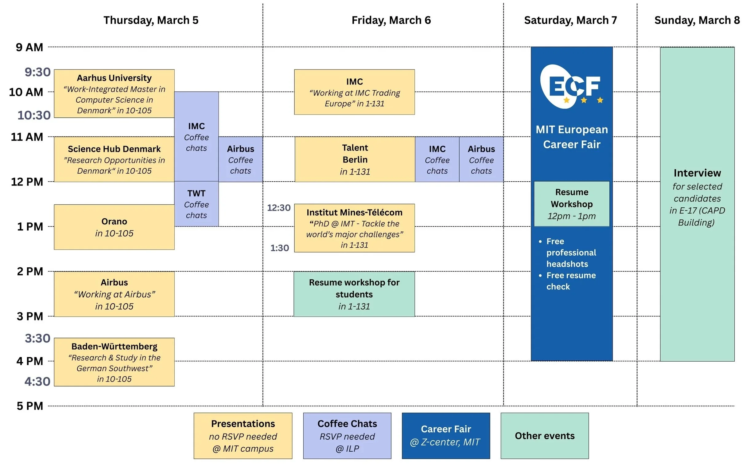 Schedule — MIT European Club ECF