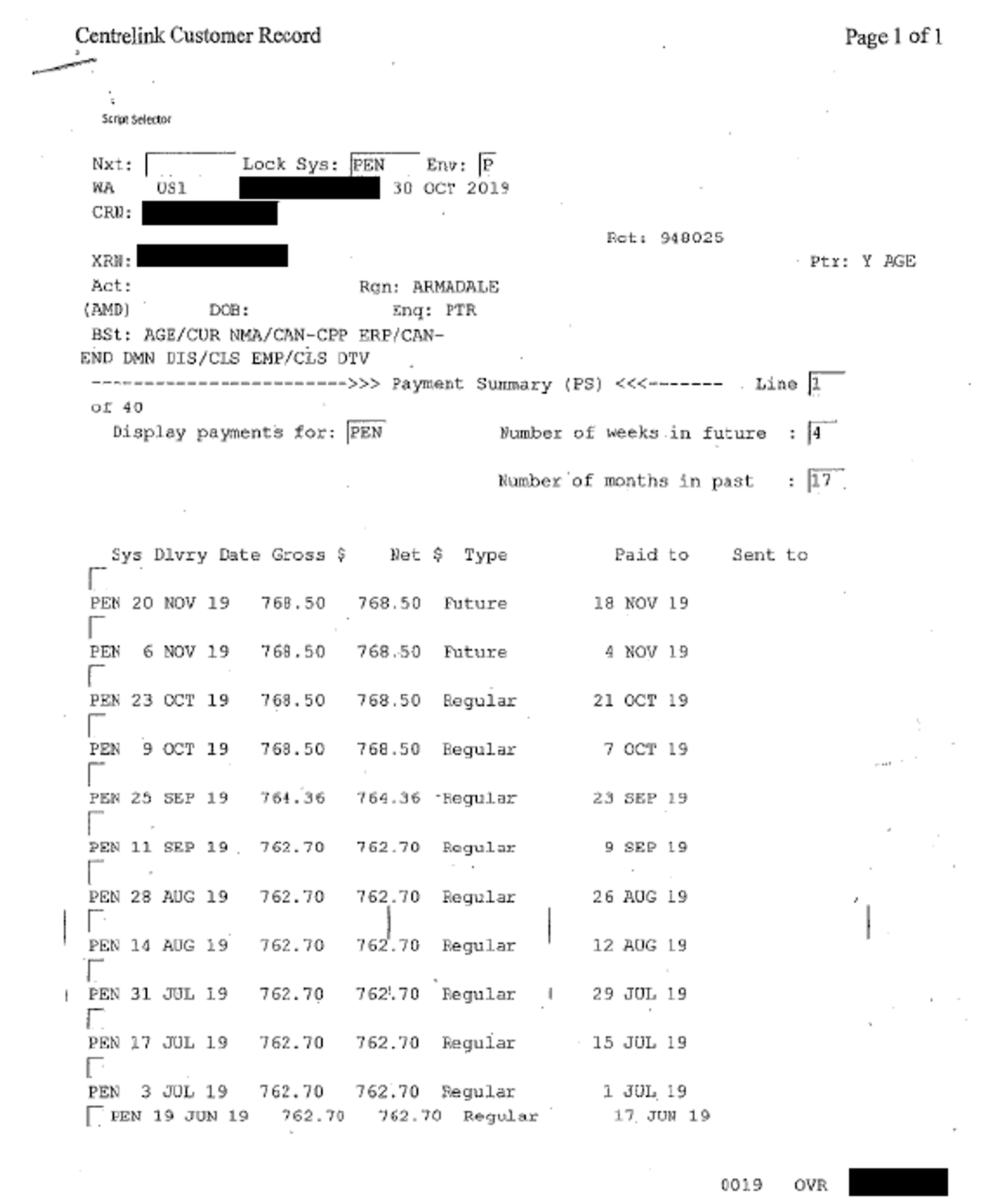 Centrelink Evidence Examples — Walters & Co Realty