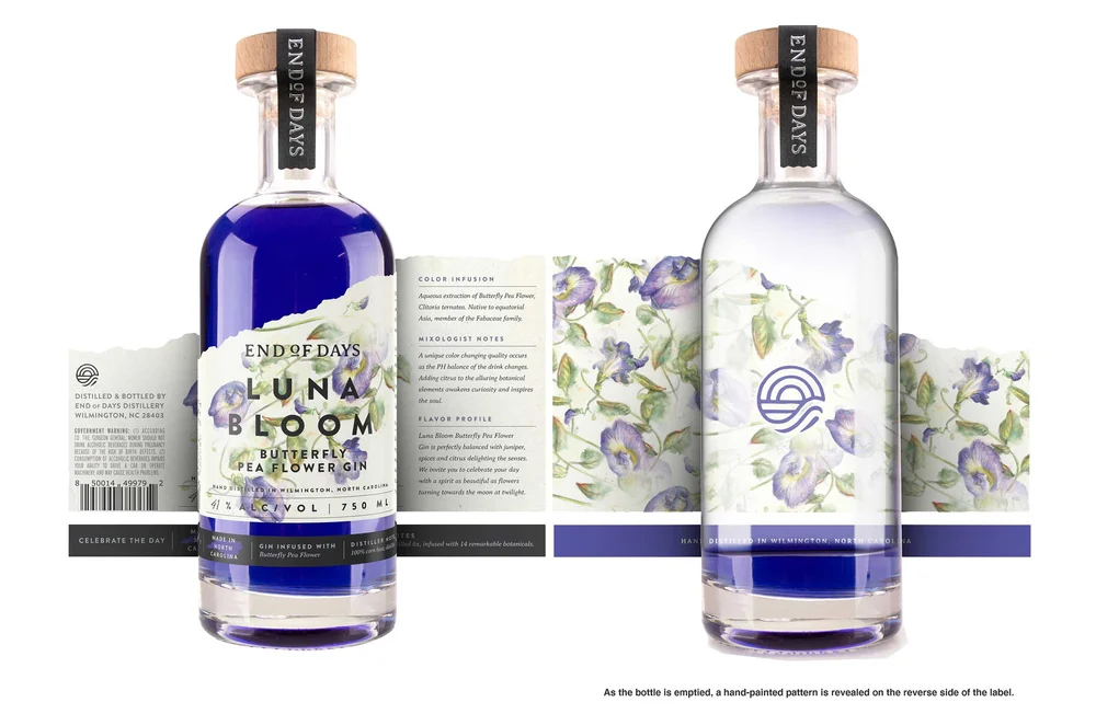 Luna Bloom Gin Label Design — Creature Theory
