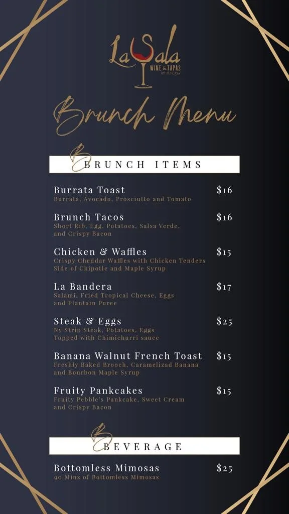 All MENUS — La Sala by Tu Casa