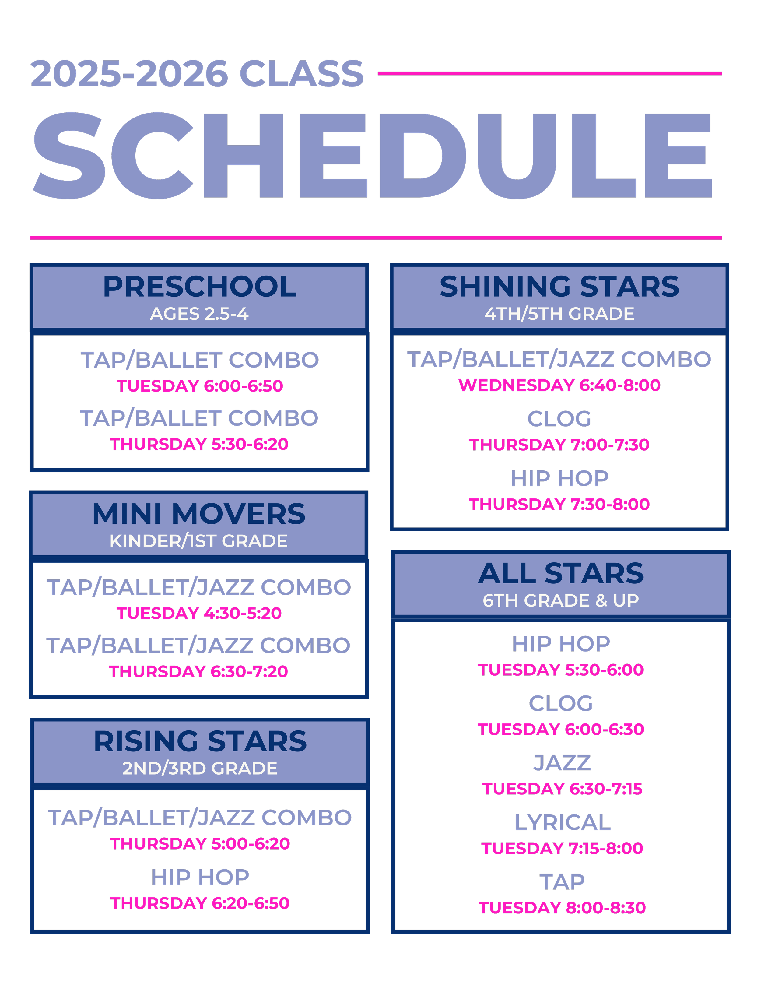 SCHEDULE — UCLA Dance Academy