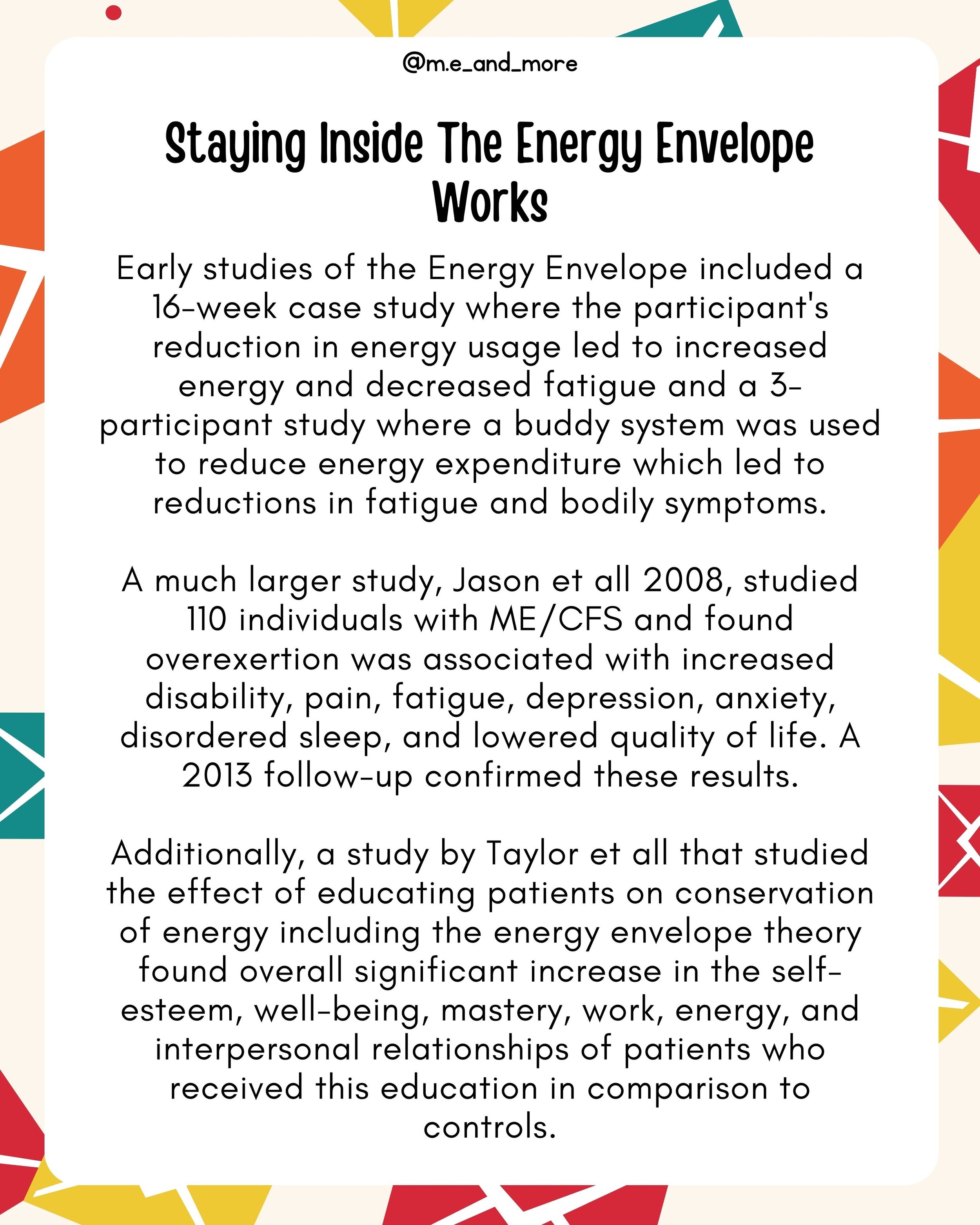 Energy Envelope Theory: Positive Evidence Supporting Pacing — ME and more