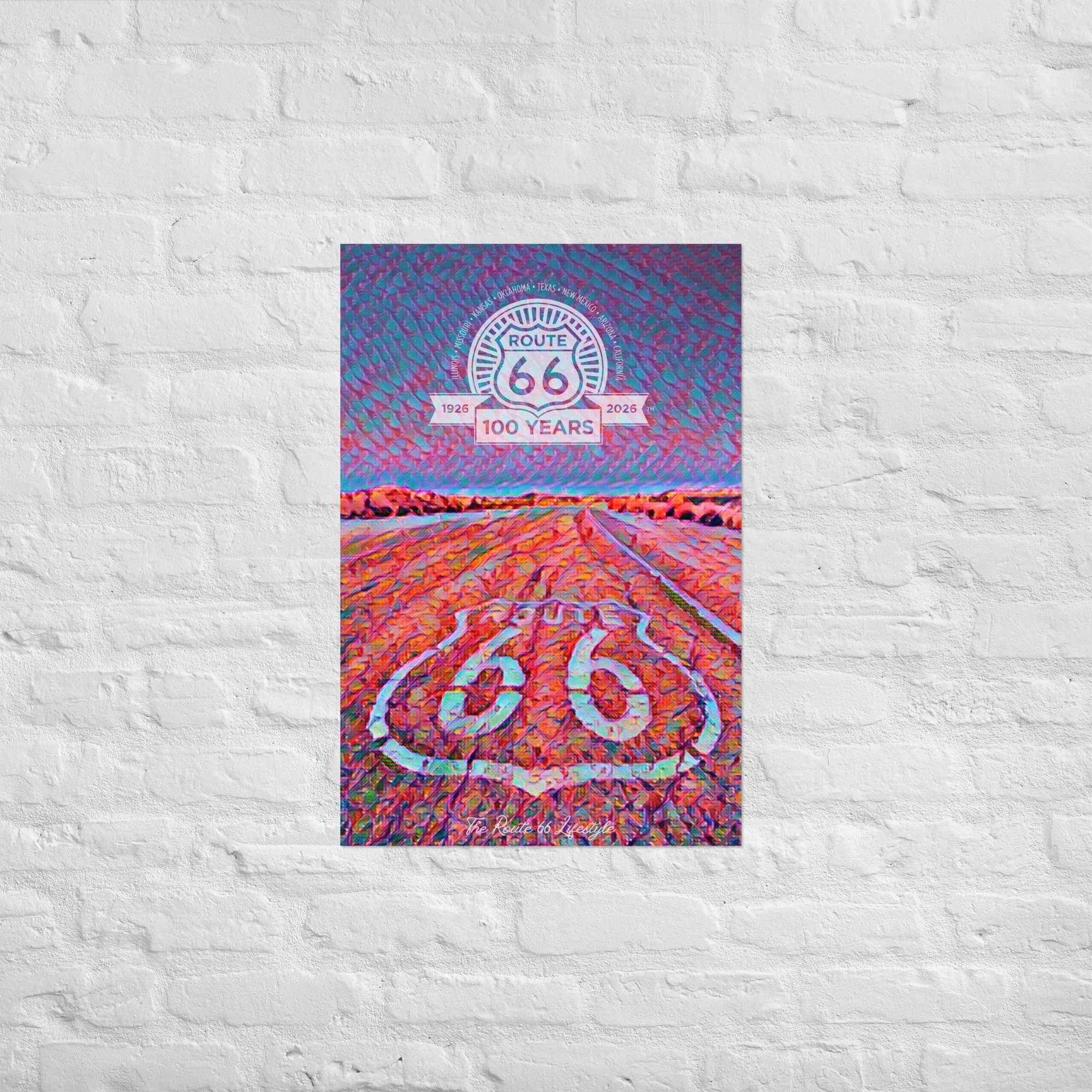 Official Route 66 Lifestyle™ Painted Sun 20" x 30" Poster — The Route ...