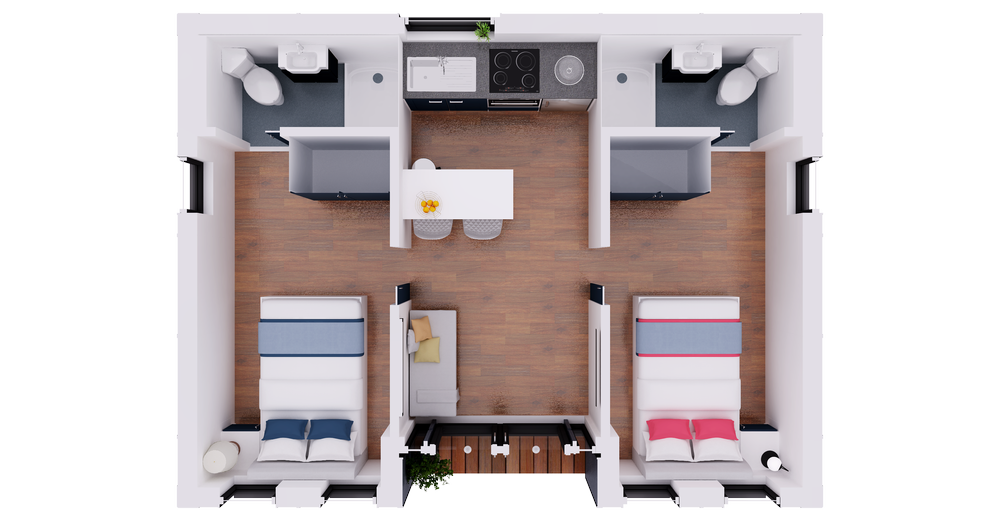 Garden Annexes | 2 bed granny annexe floor plans