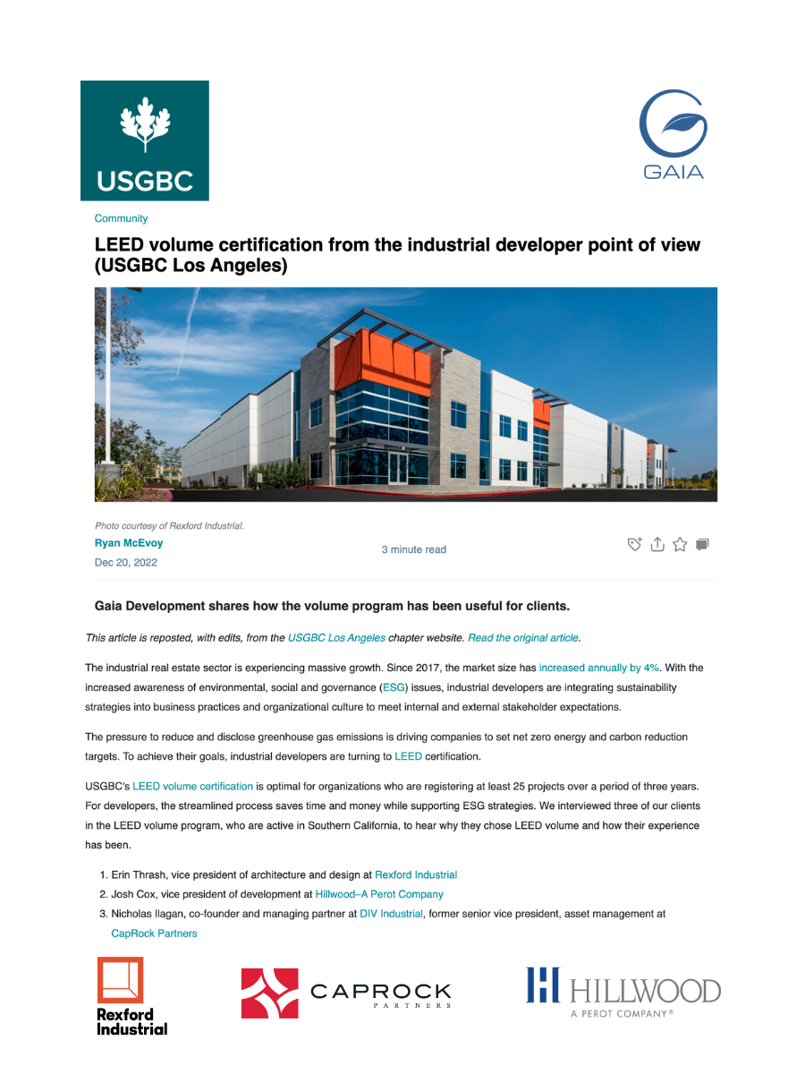 Caprock Partners Portfolio: LEED Volume Case Study | GAIA