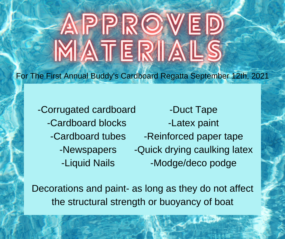 Approved regatta materials — Oconomowoc Cardboard Boat Regatta