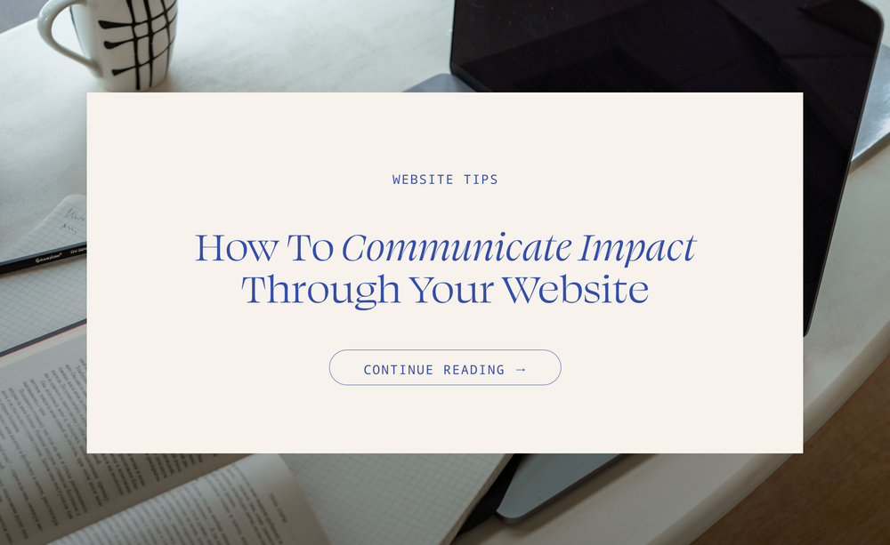 How to Communicate Impact through your Website — Sereth™