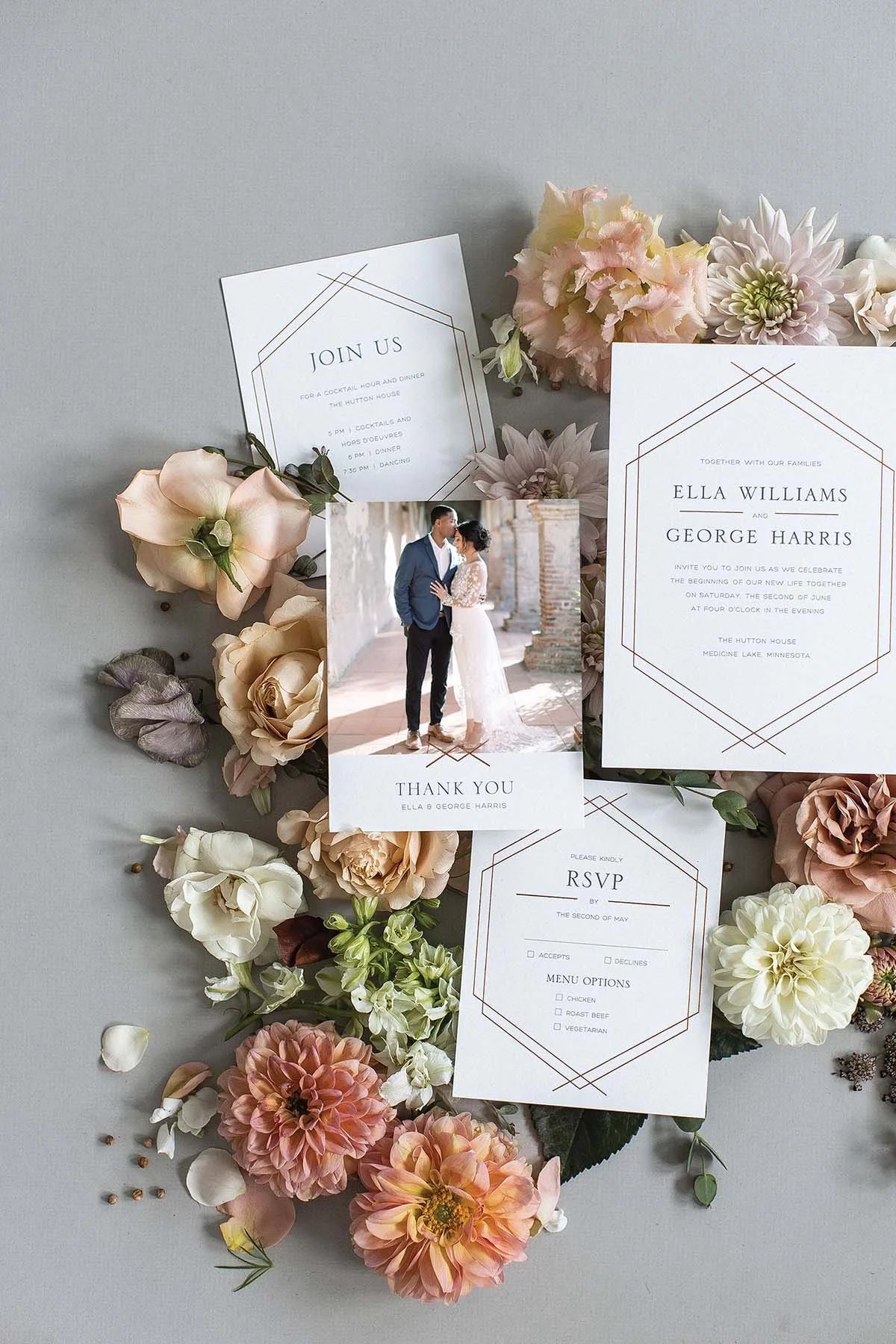 Wedding Invitation Flat Lay Stock Photo — Sourced Co.