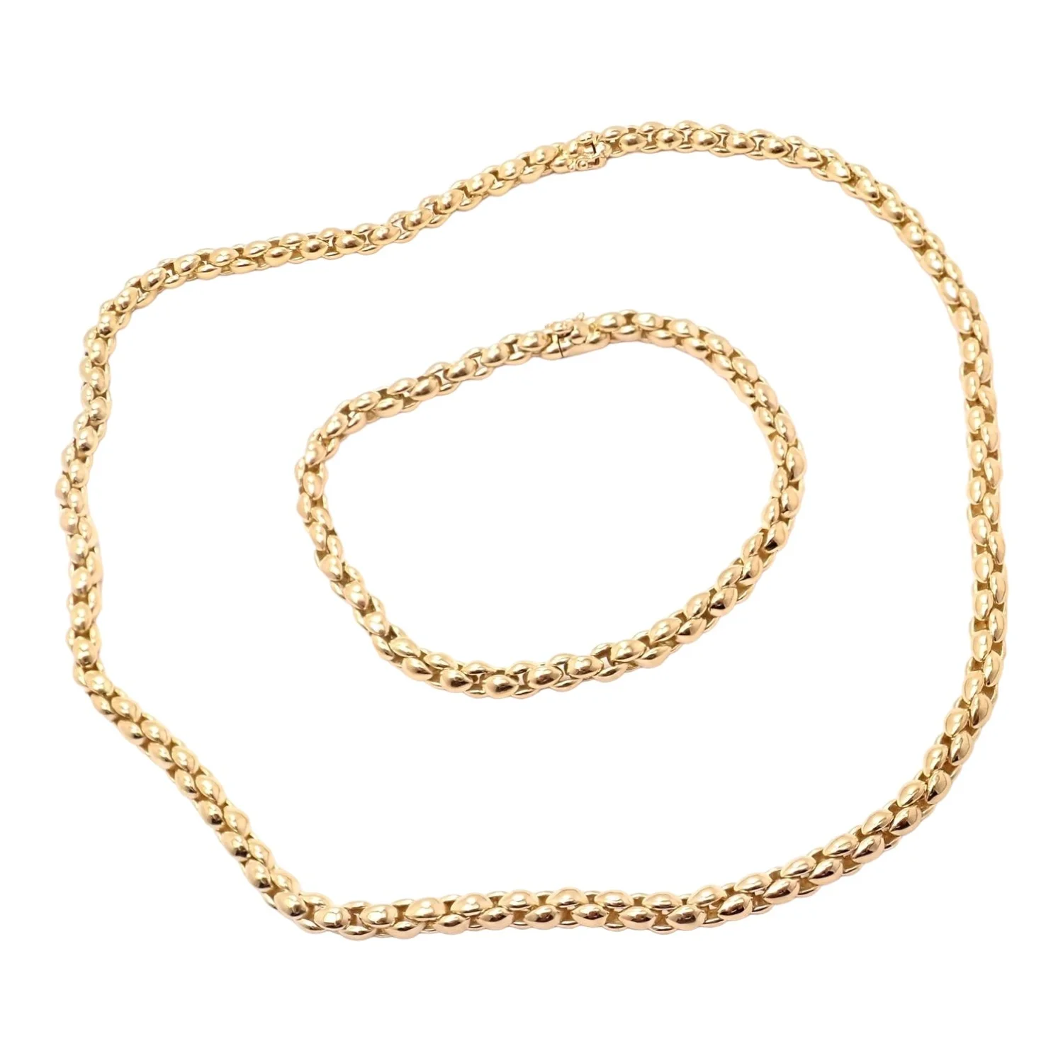 Elegance in Gold: Cartier's 18k Yellow Gold Chain Necklace & Bracelet ...