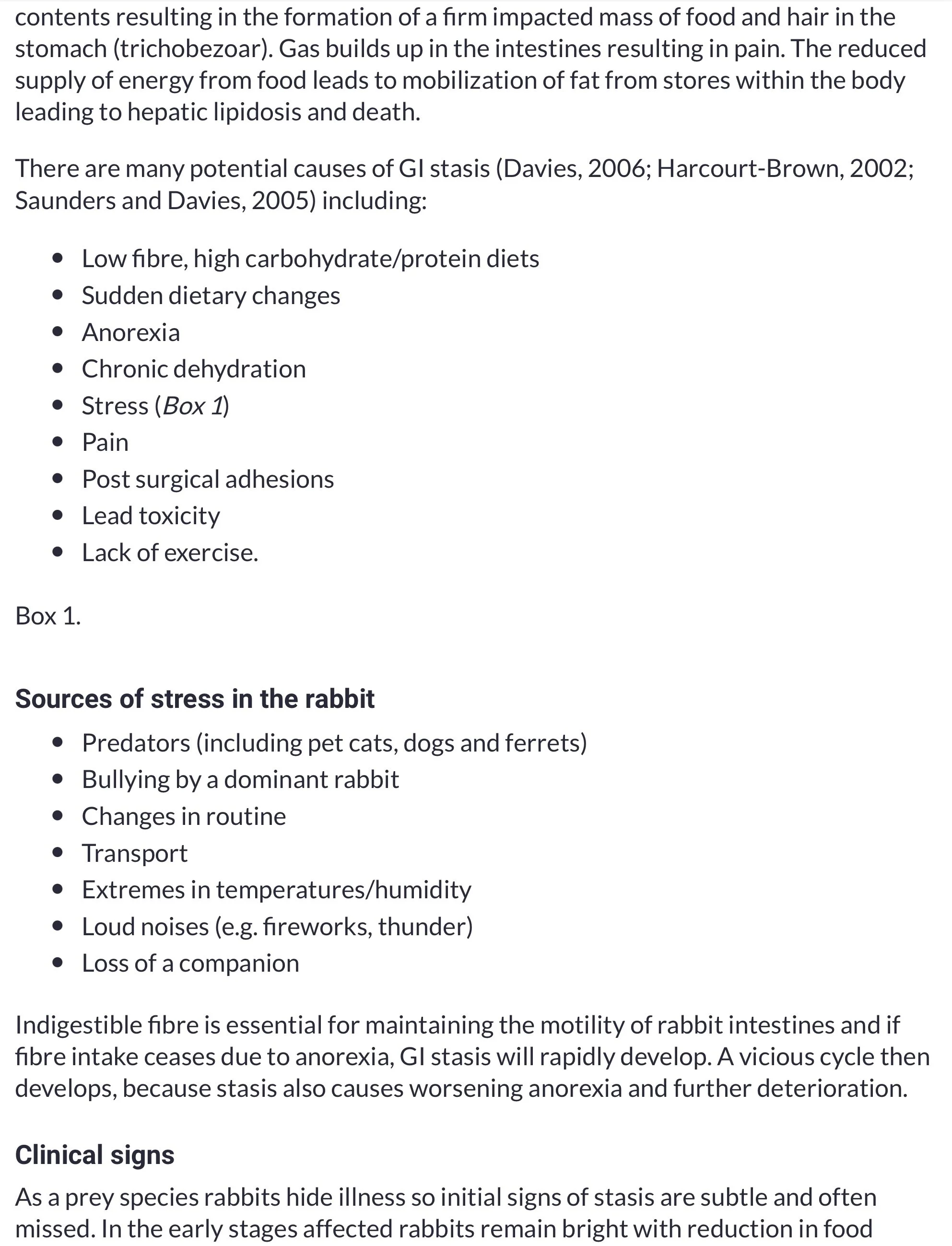 Gastrointestinal stasis and obstructive Ileus in the rabbit — Westley’s ...