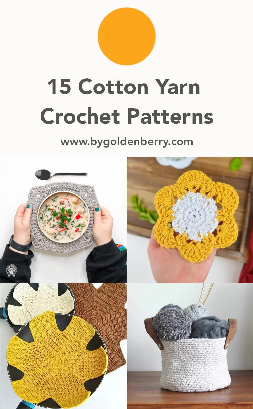 15 Cotton Yarn Crochet Patterns - Sustainable Ideas — byGoldenberry
