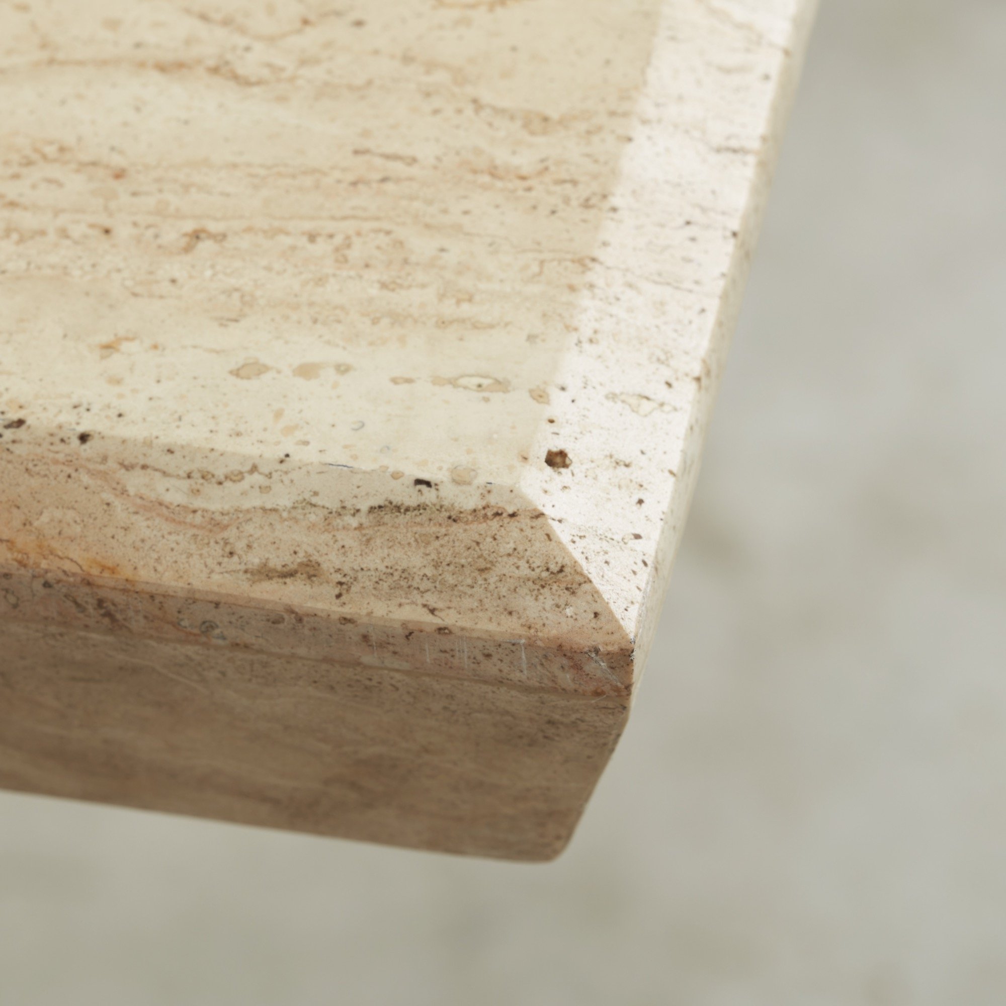TRAVERTINE SQUARE DINING TABLE — M.A.H Gallery