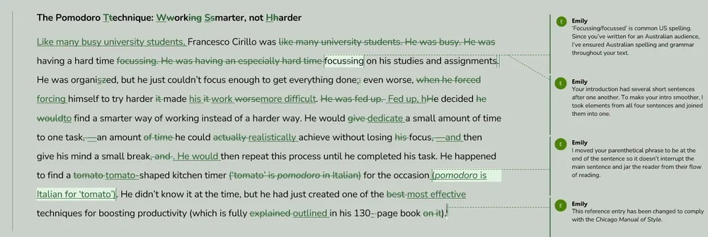 Thorough language copyediting, with a focus on grammar and clarity ...