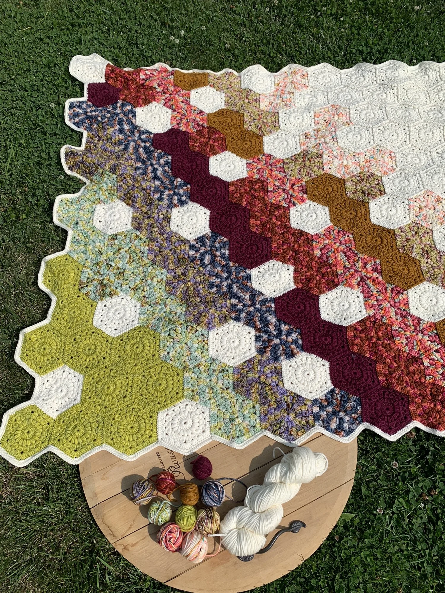 Summer Fade Hexie Blanket Pattern x Farmers Market Collection by Hue ...