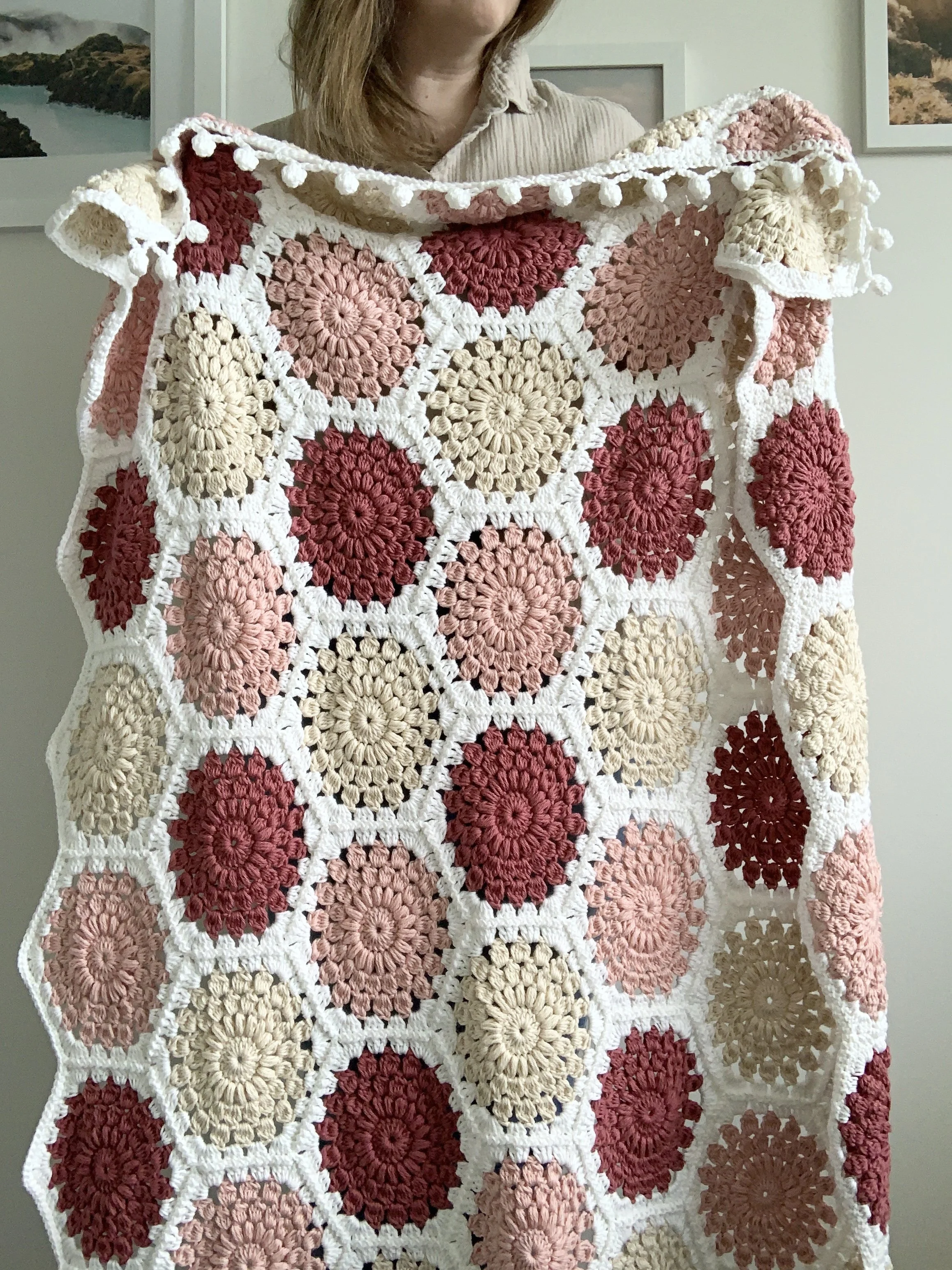 Coastline Sunburst Hexie Baby Blanket Pattern — NautiKrall Crochet