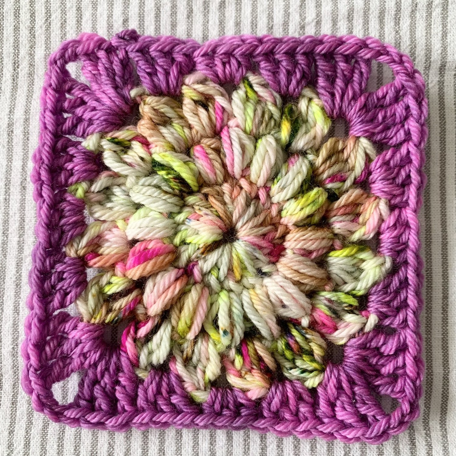 Hygge Burst Granny Square Pillow Pattern x Wildflower Collection by Hue ...
