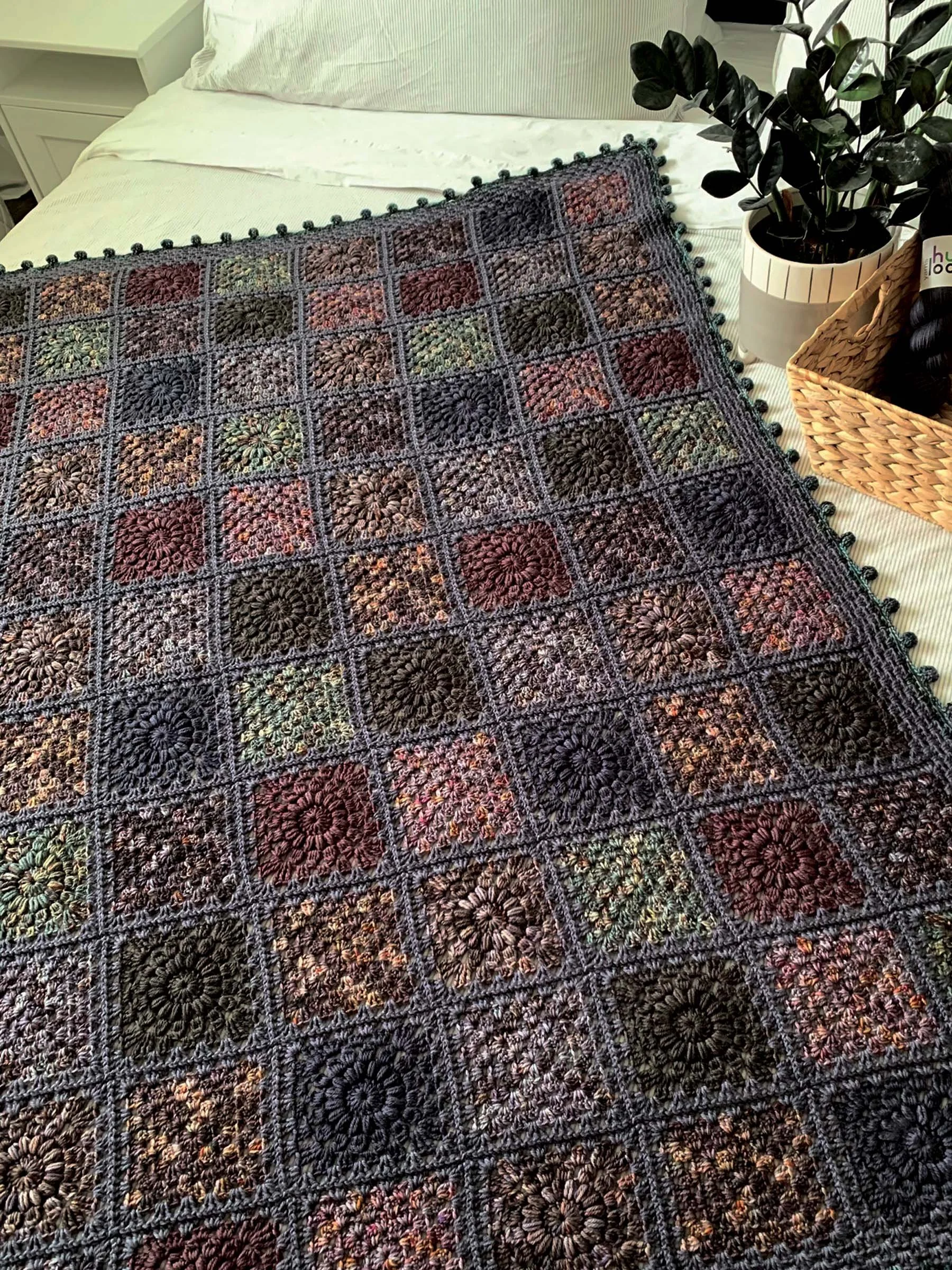 Ebony Granny Squares Blanket Pattern x Nightfall Collection by Hue Loco Yarn — NautiKrall Crochet