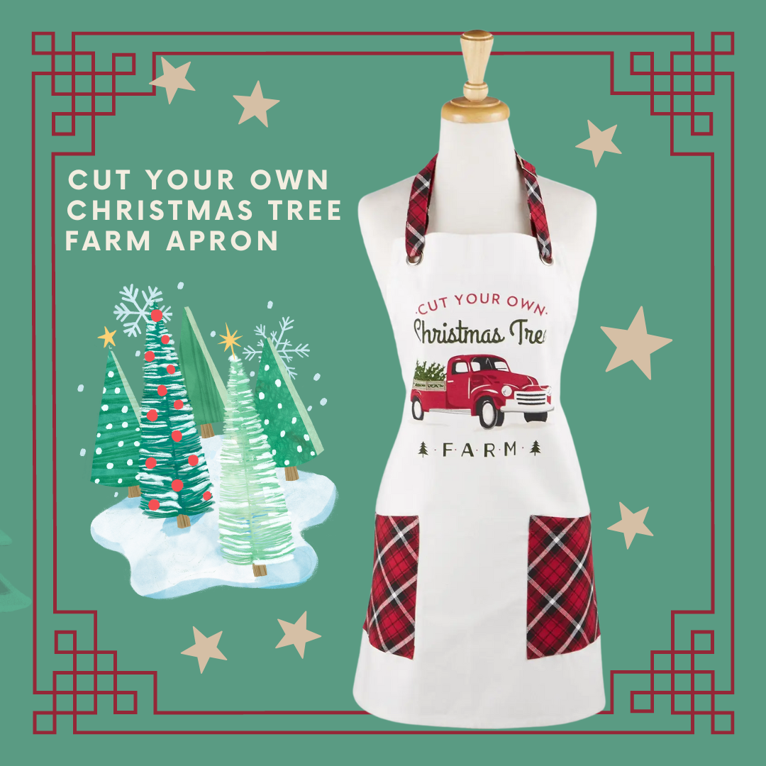 "Christmas Tree Farm" Apron — The Blue Daisy