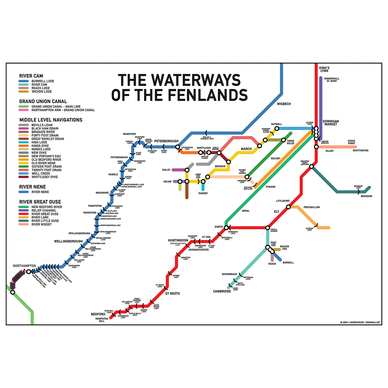 Tube-style maps of the navigable waterways of England and Wales ...