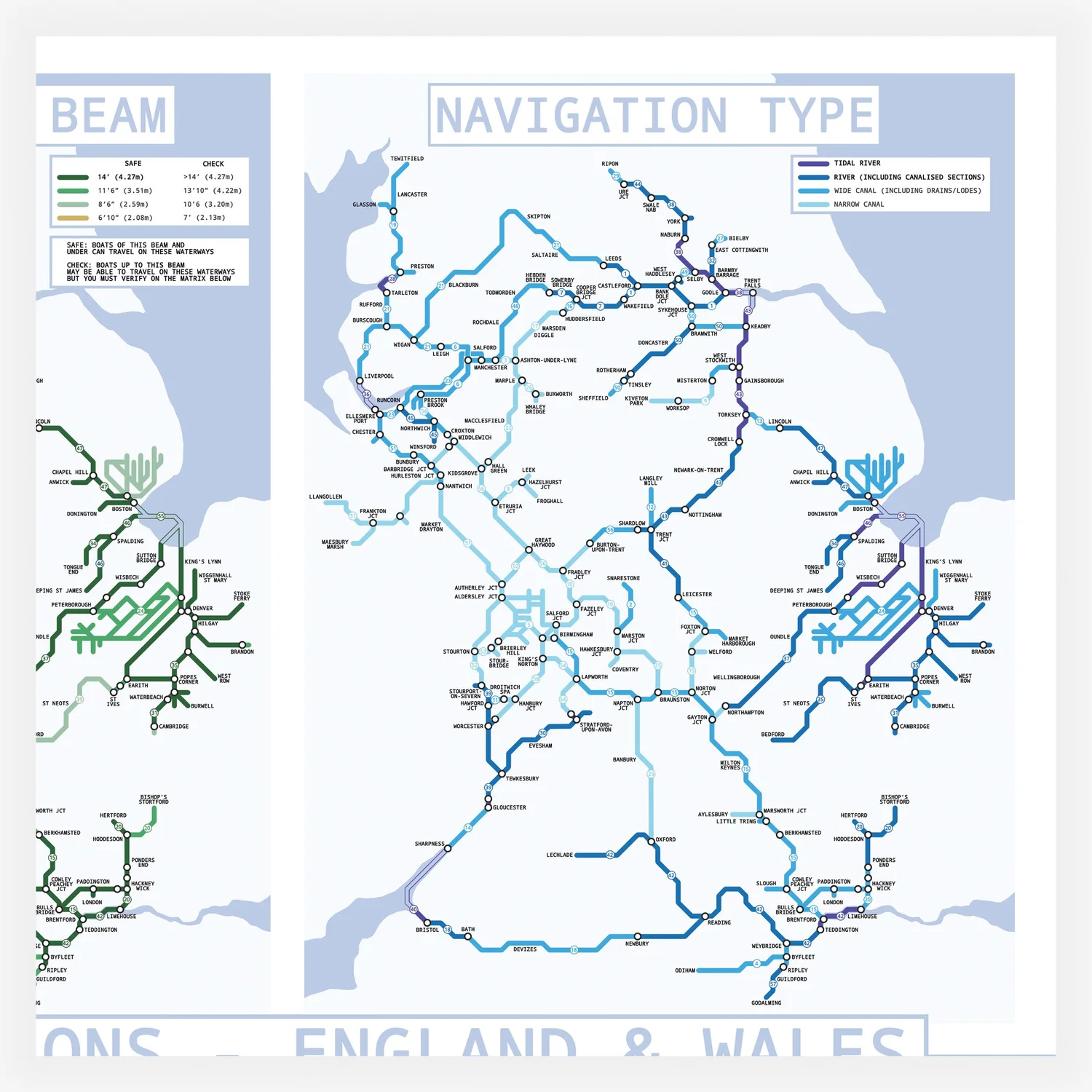 Tube-style maps of the navigable waterways of England and Wales ...