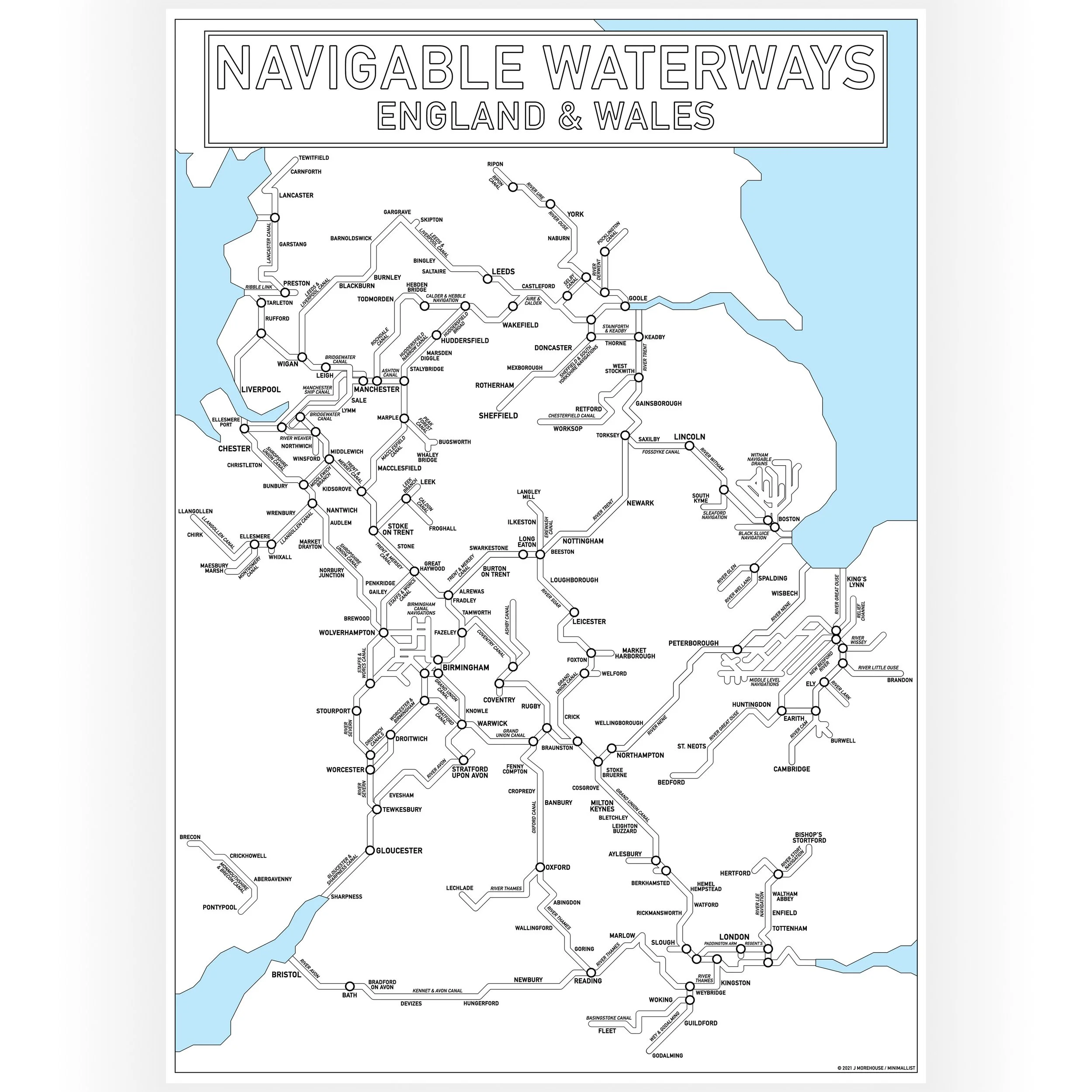 Tube-style maps of the navigable waterways of England and Wales ...