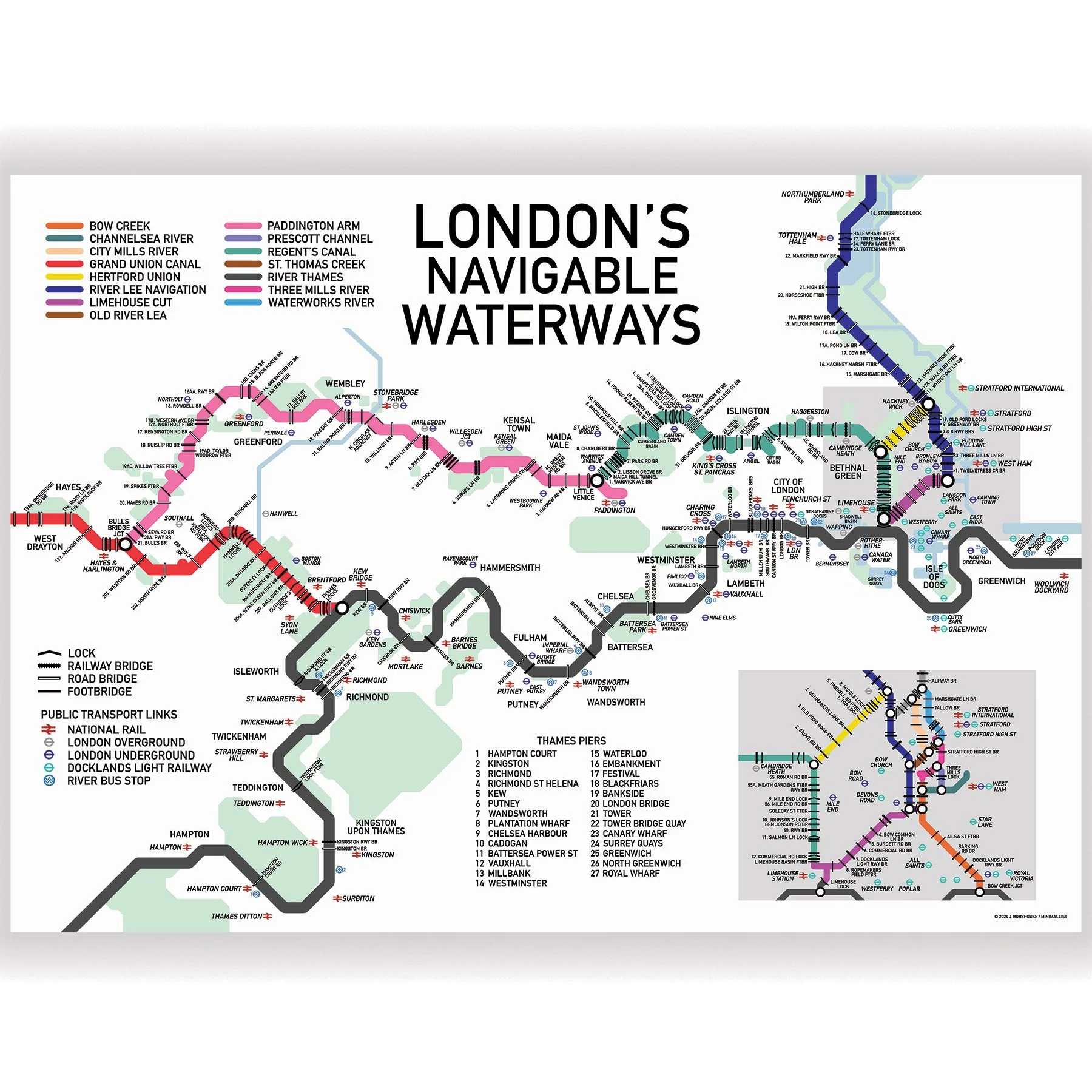 Tube-style maps of the navigable waterways of England and Wales ...