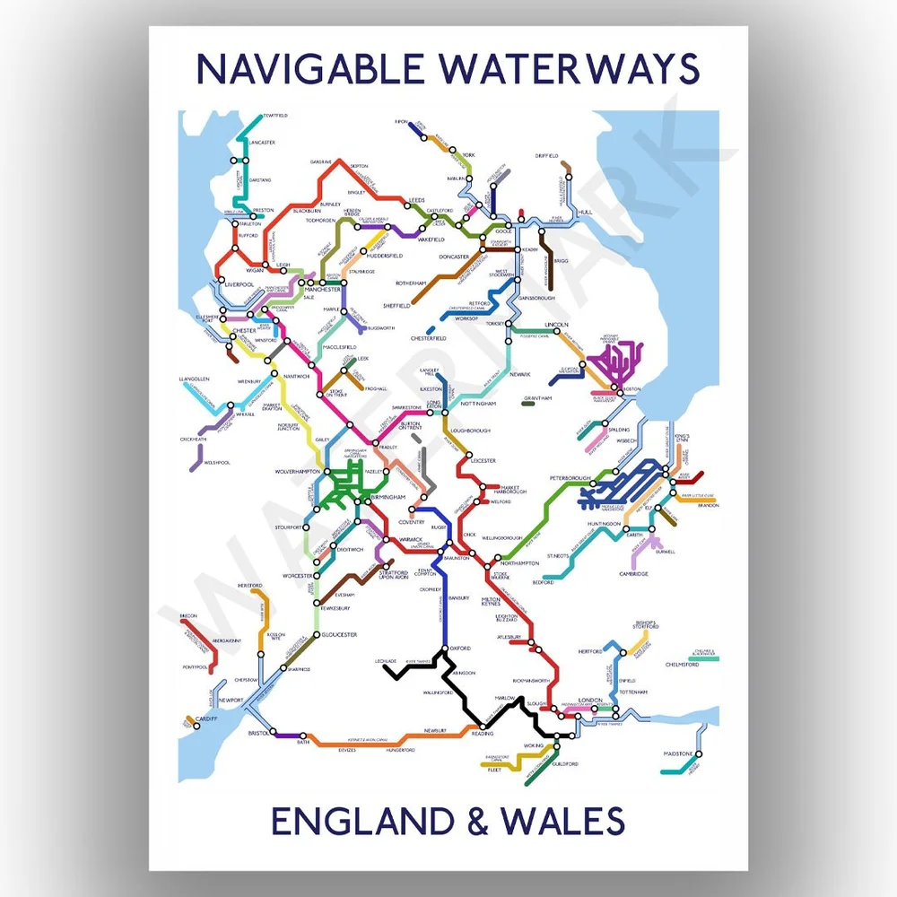 Tube-style maps of the navigable waterways of England and Wales ...