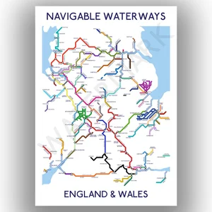 Tube-style maps of the navigable waterways of England and Wales ...