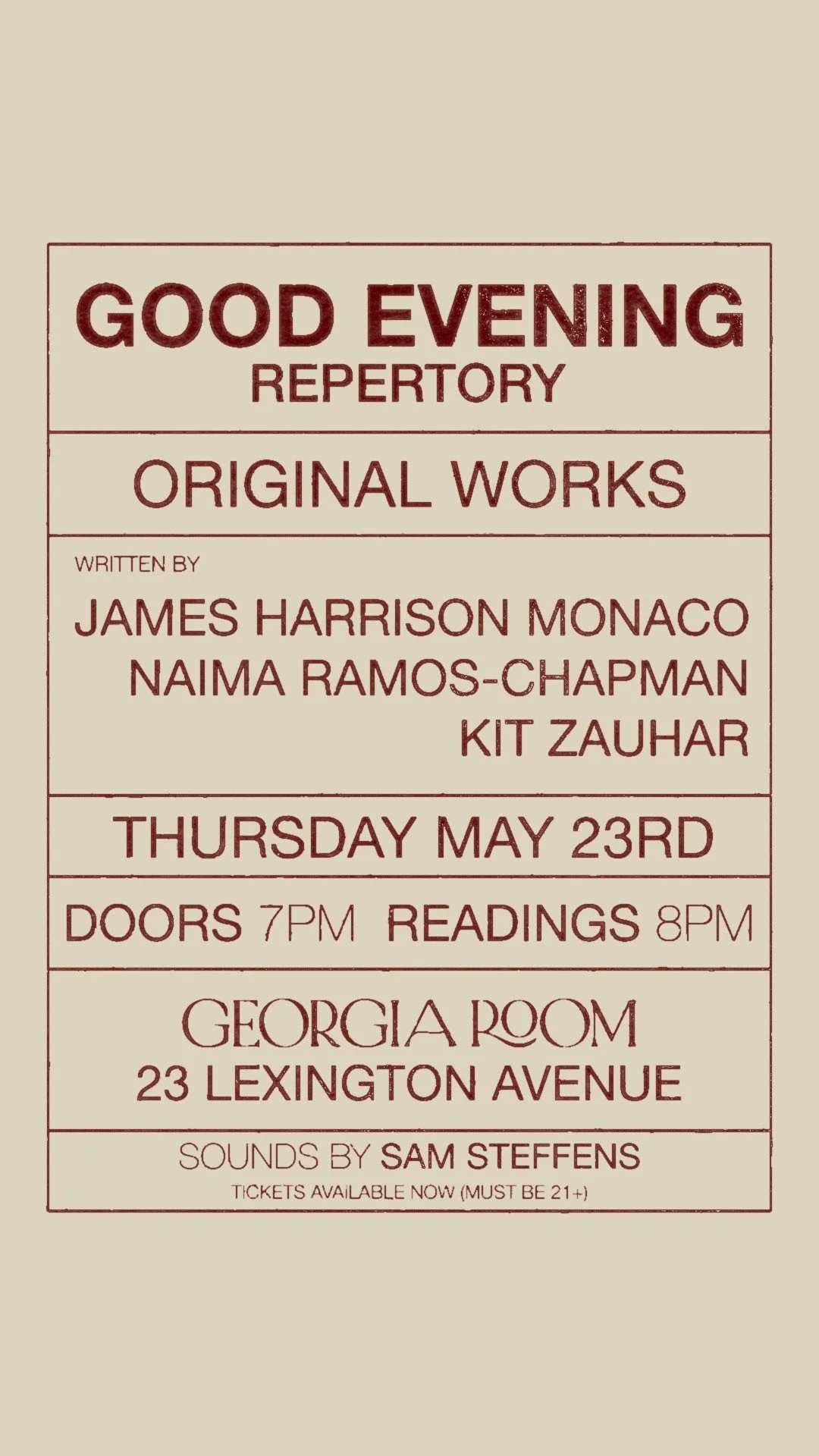 UPCOMING EVENTS — Georgia Room