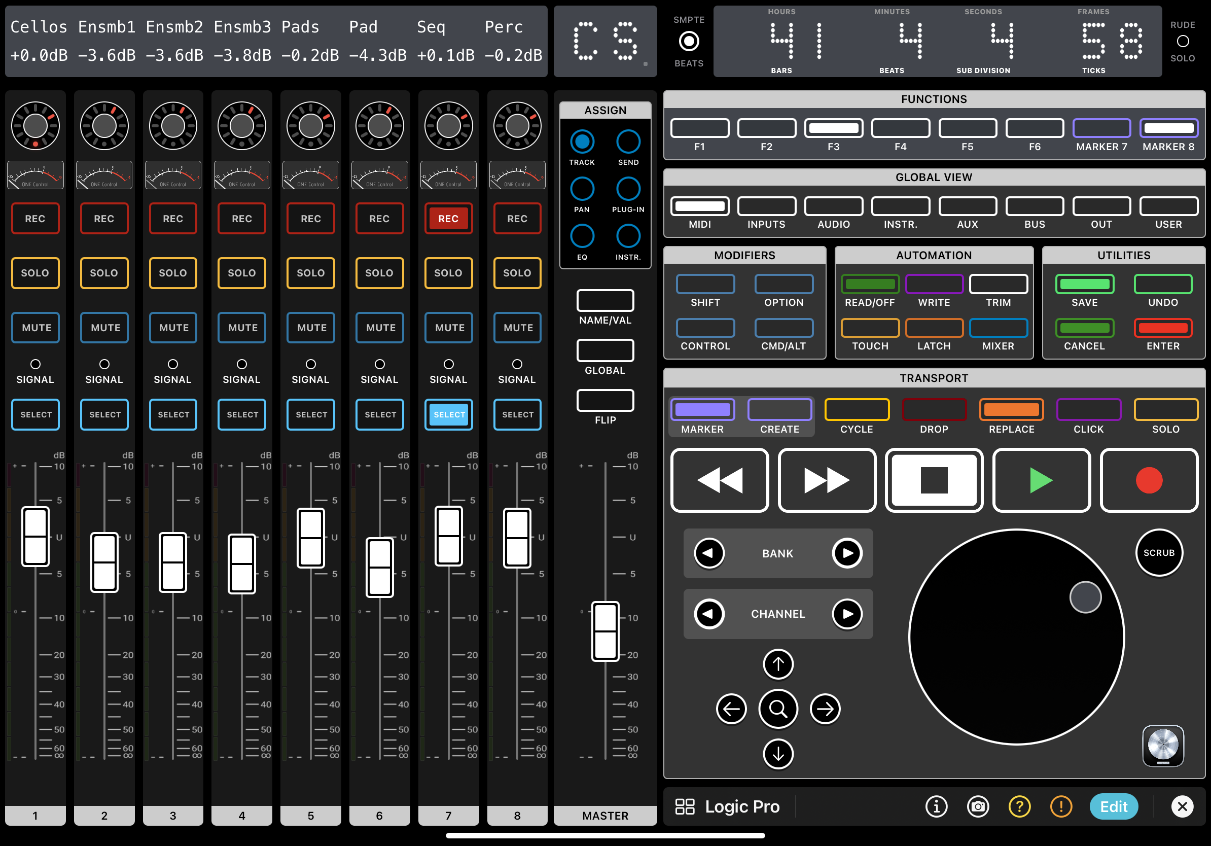 Daw Controller — Infinity Audio