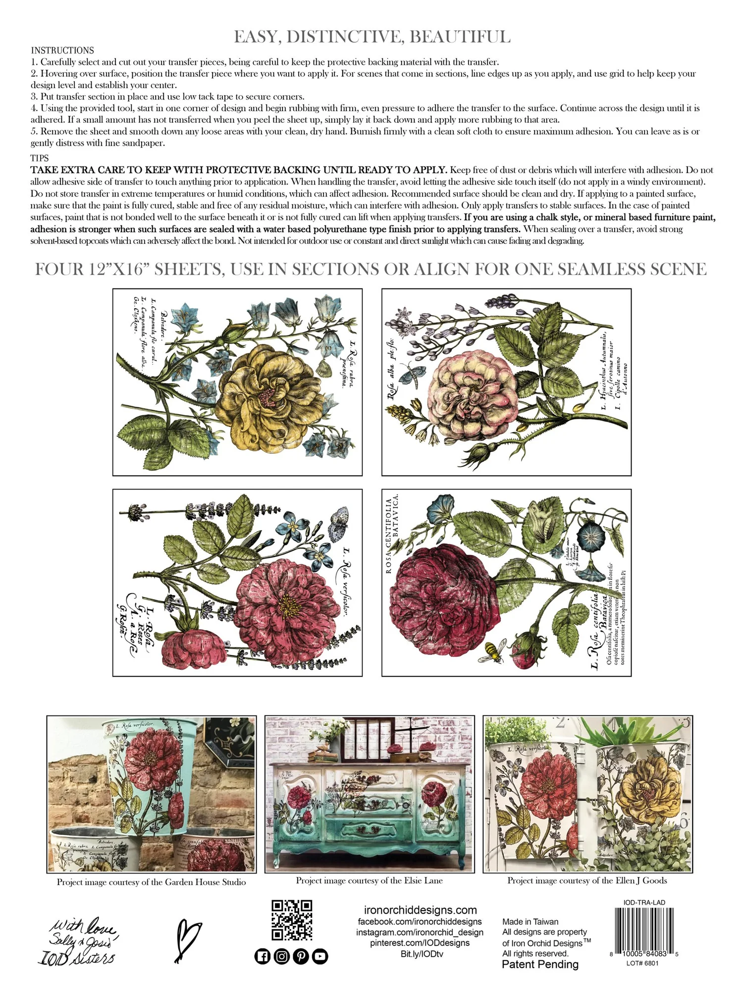 ELYSIUM IOD TRANSFER 12×16 PAD — Julie's Designs and Signs