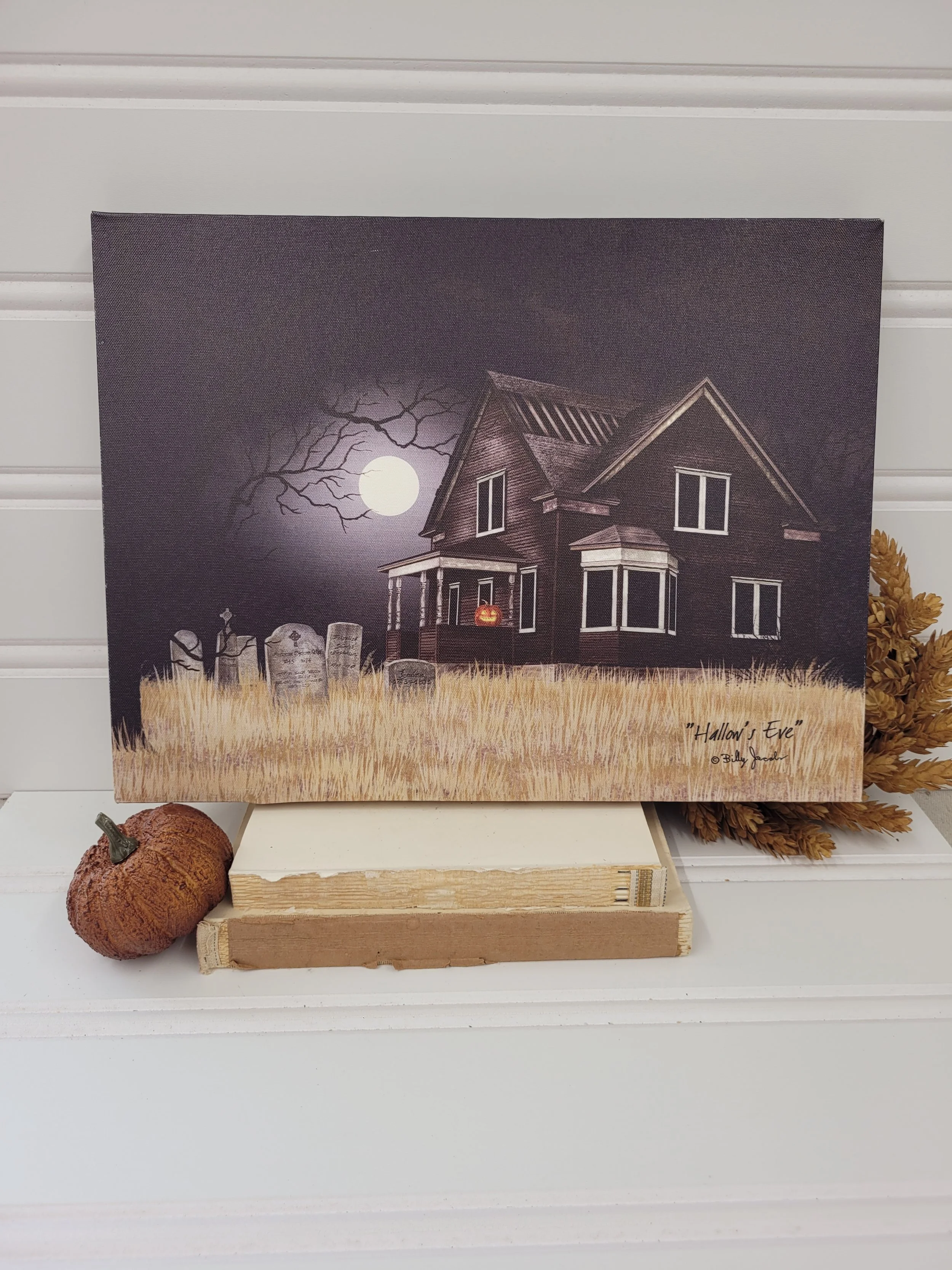 7" white textured pumpkin — Julie's Designs and Signs