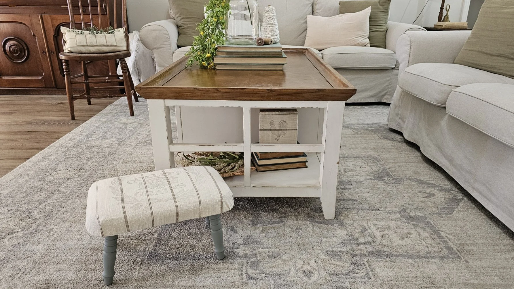 How To Upcycle An Old Footstool From The Thrift Store — Julie's Designs ...