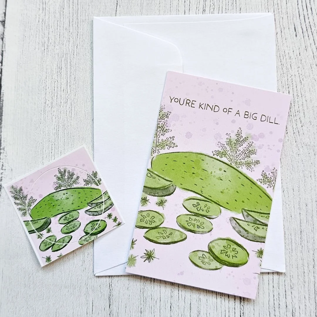 Happy Gram – "You’re Kind of a Big Dill" Pickle Mini Note Card — Garden ...