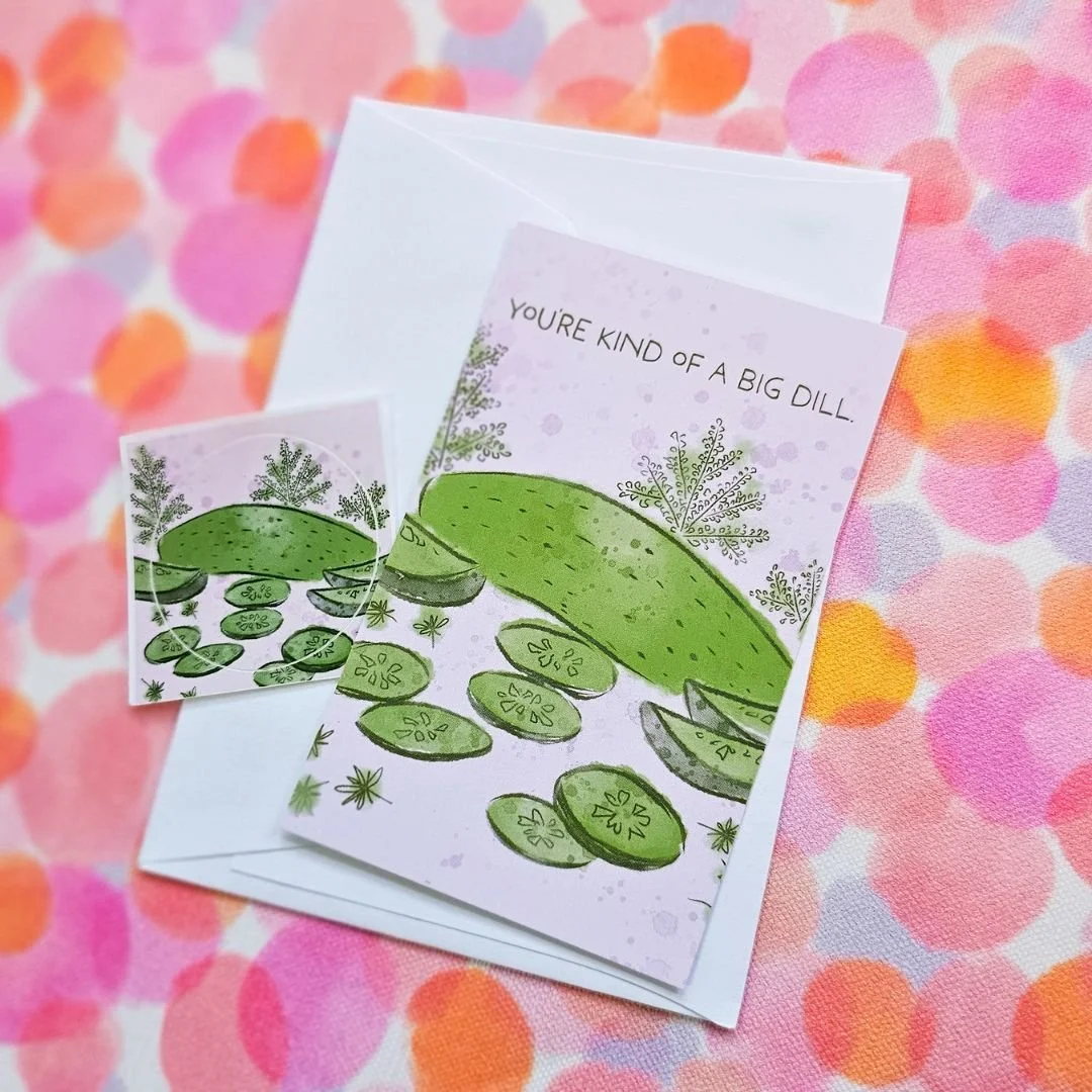 Happy Gram – "You’re Kind of a Big Dill" Pickle Mini Note Card — Garden ...