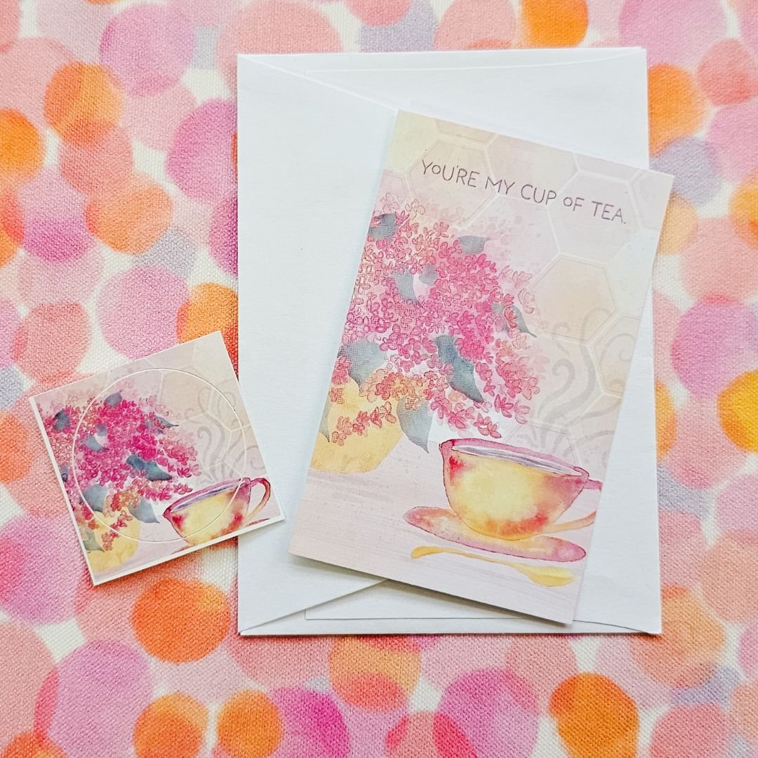 Happy Gram – "Hello Sunshine" Beach Mini Note Card — Garden Girl Studio