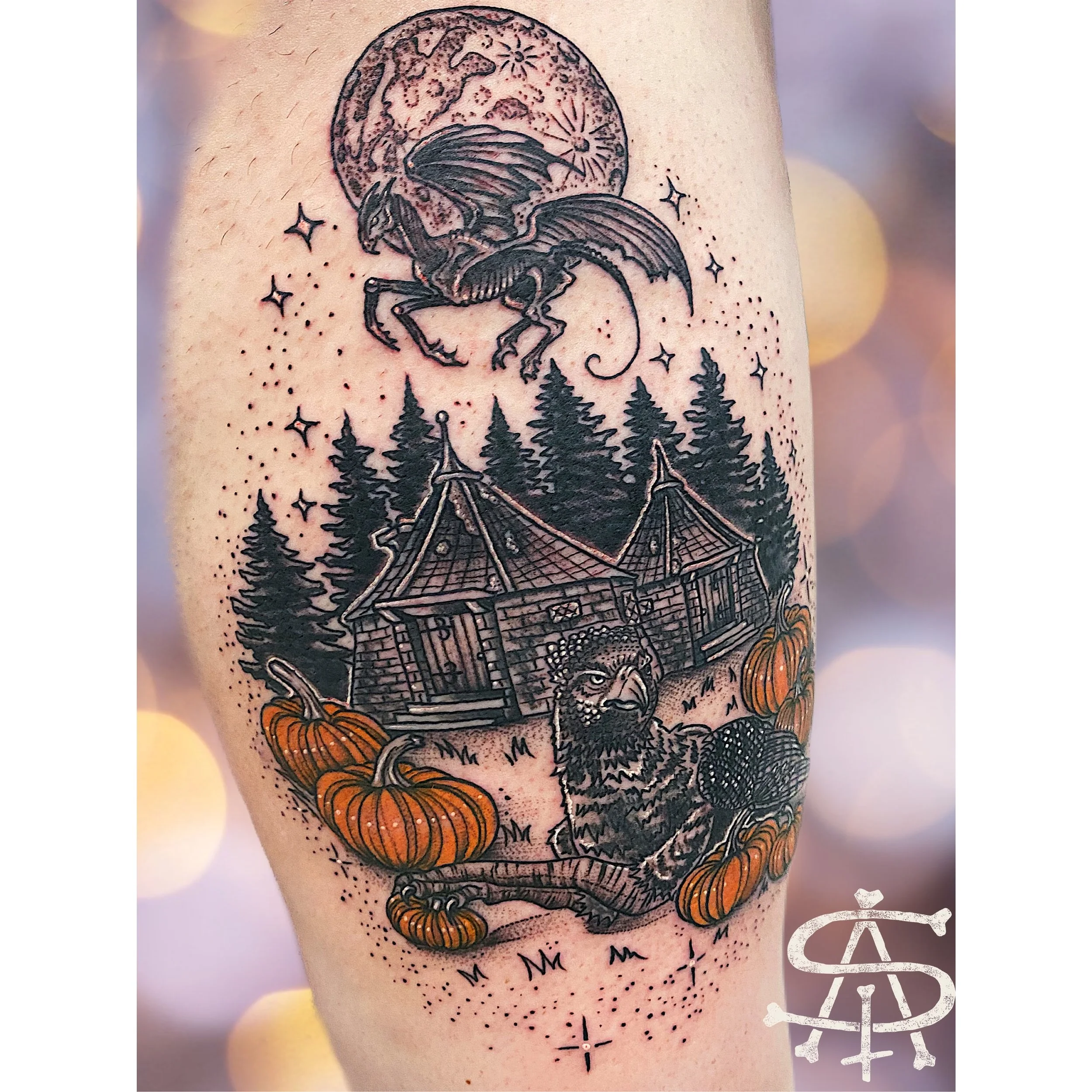 Traditional Cabin Tattoo