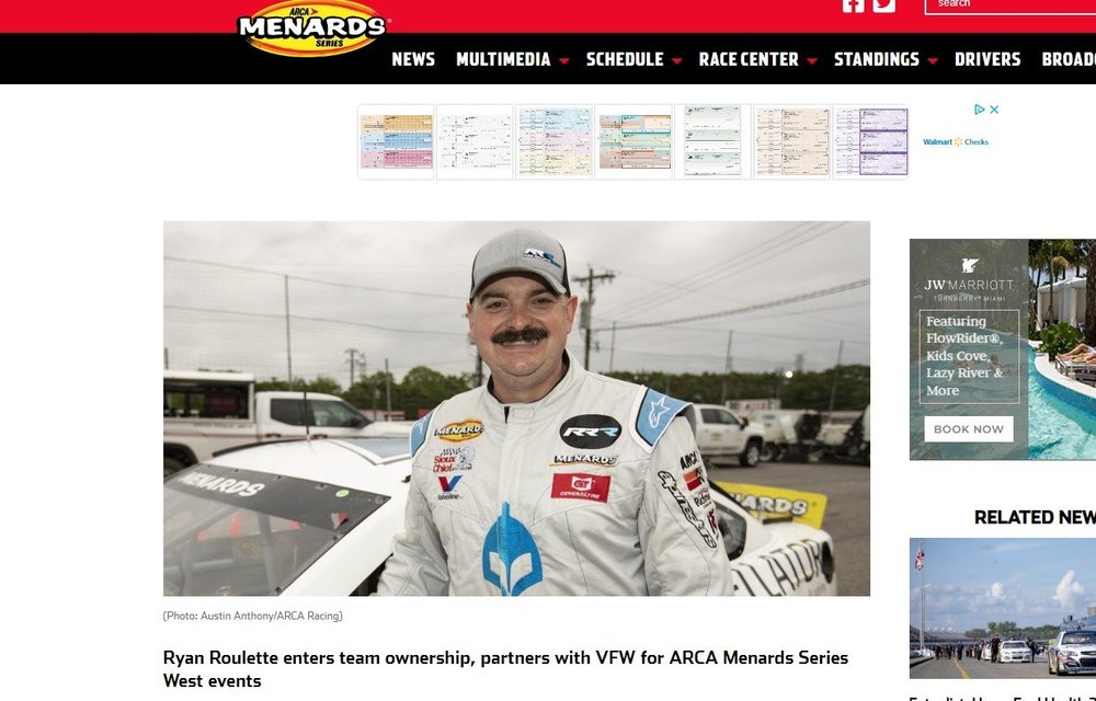 NEWS — Ryan Roulette Racing