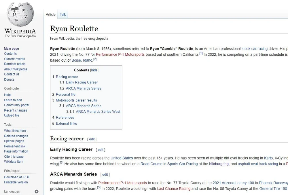 NEWS — Ryan Roulette Racing