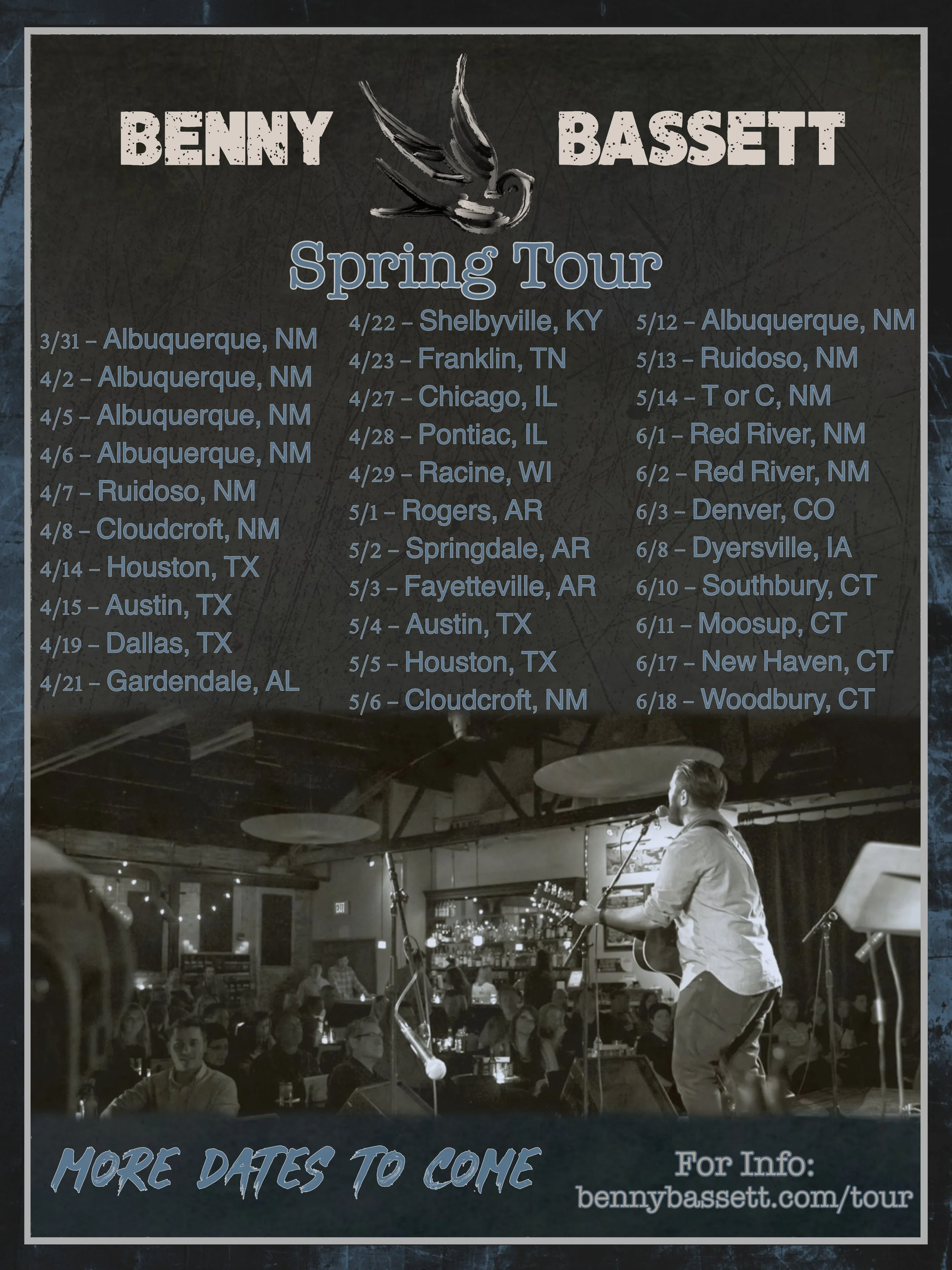 Tour Schedule — Benny Bassett Music