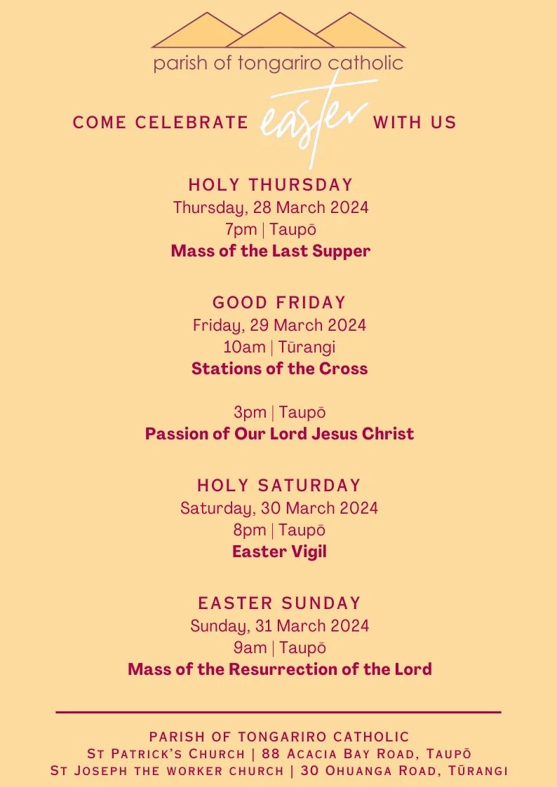 Mass Times — Tongariro Catholic | Church | St Patrick, Taupo | St ...