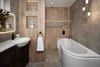 Bathroom Design: Atmospheric Bathroom With Textured Tiles And Mood Lighting