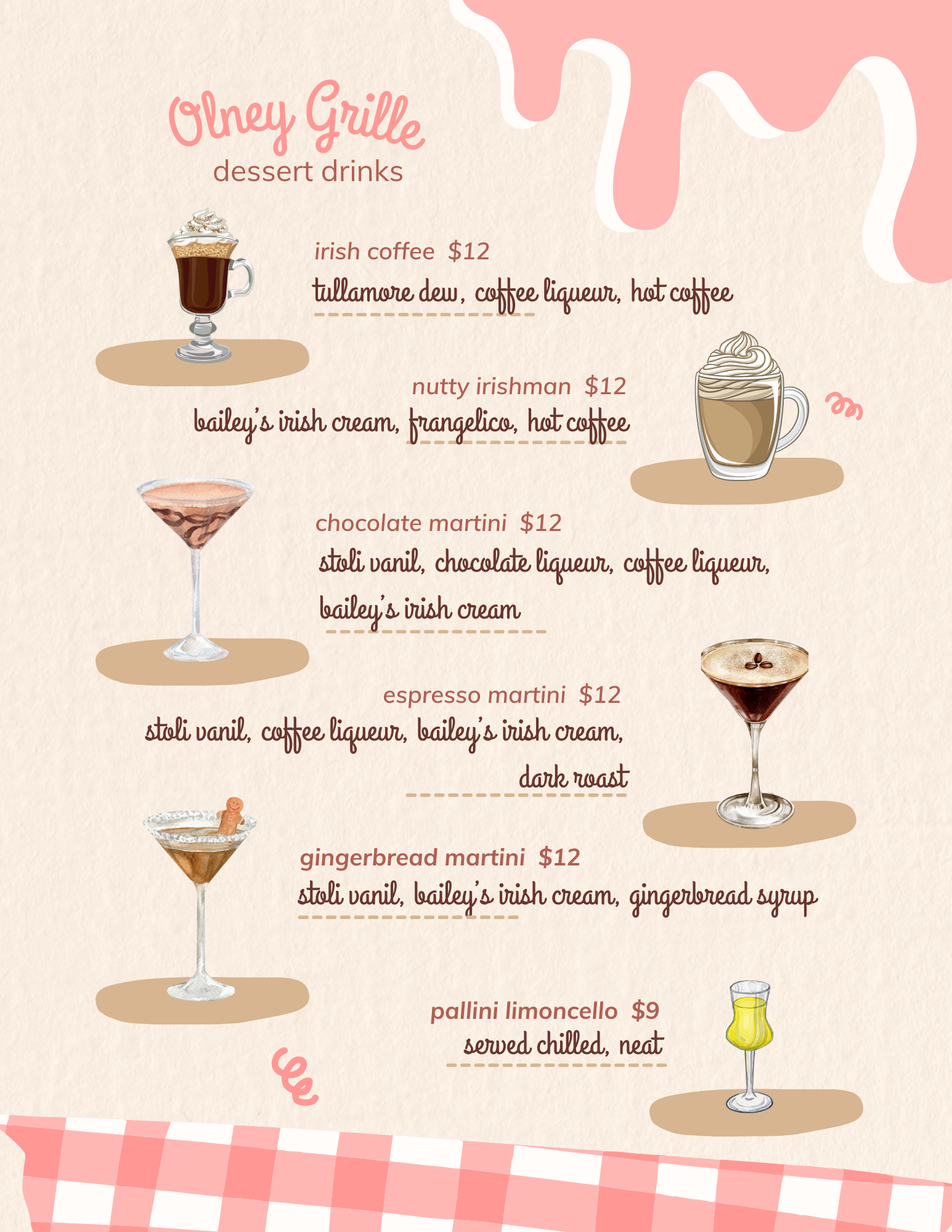 Lunch, Dinner & Dessert Menus — Olney Grille