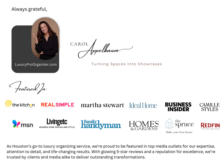 Professional Organizer Extraordinaire | Luxury Home Organizing and Beyond