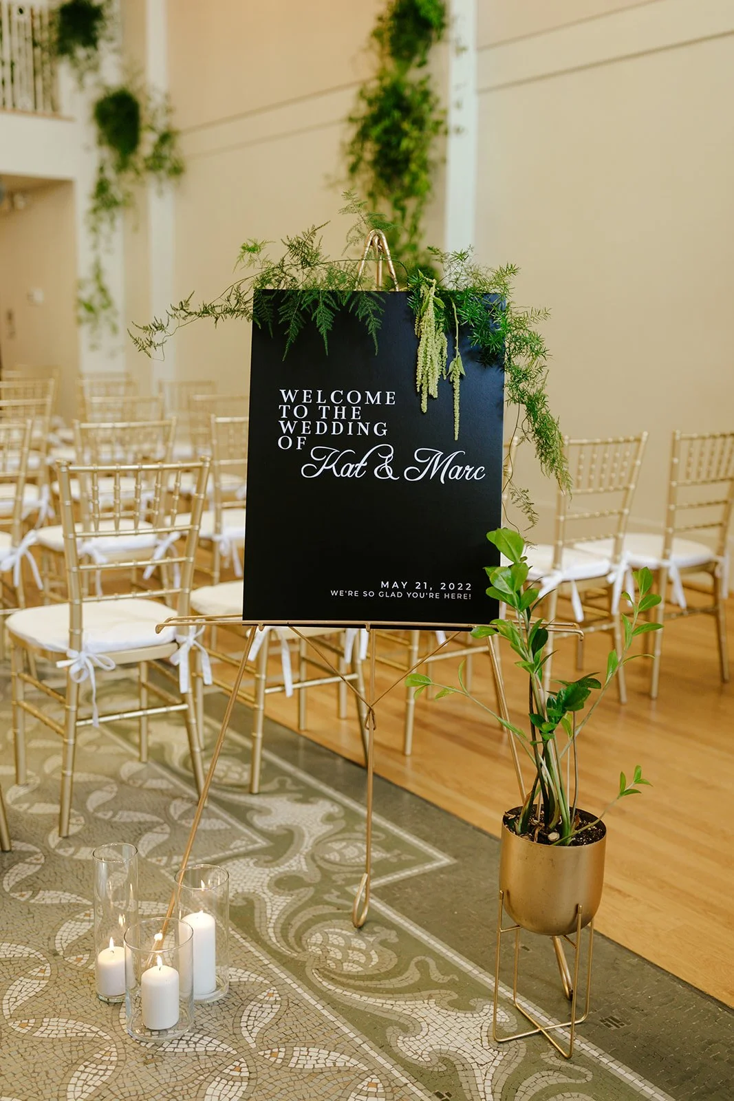 Black, White, & Greenery at The Permanent — Wednesday Wedding Co.