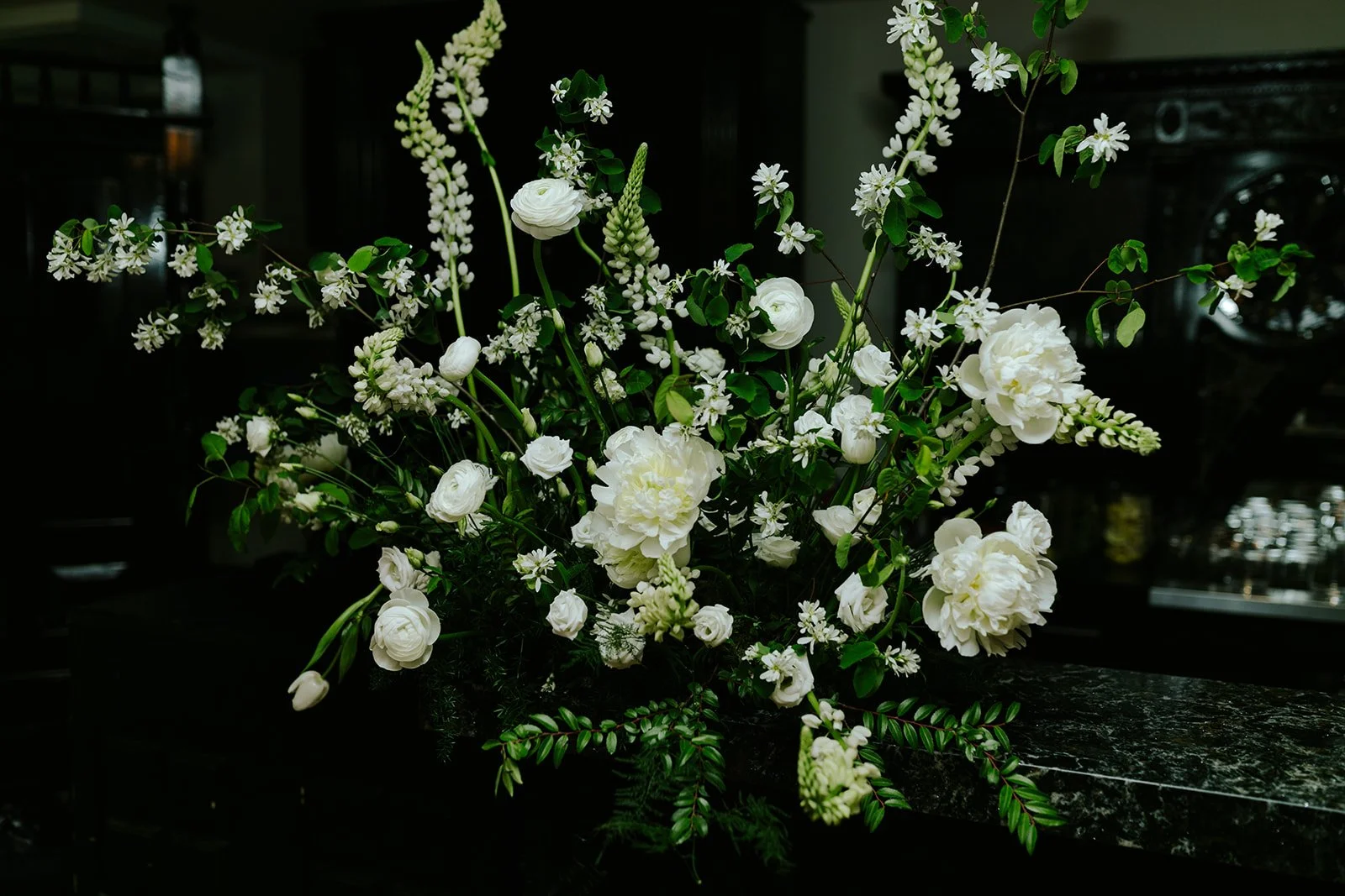 Black, White, & Greenery at The Permanent — Wednesday Wedding Co.