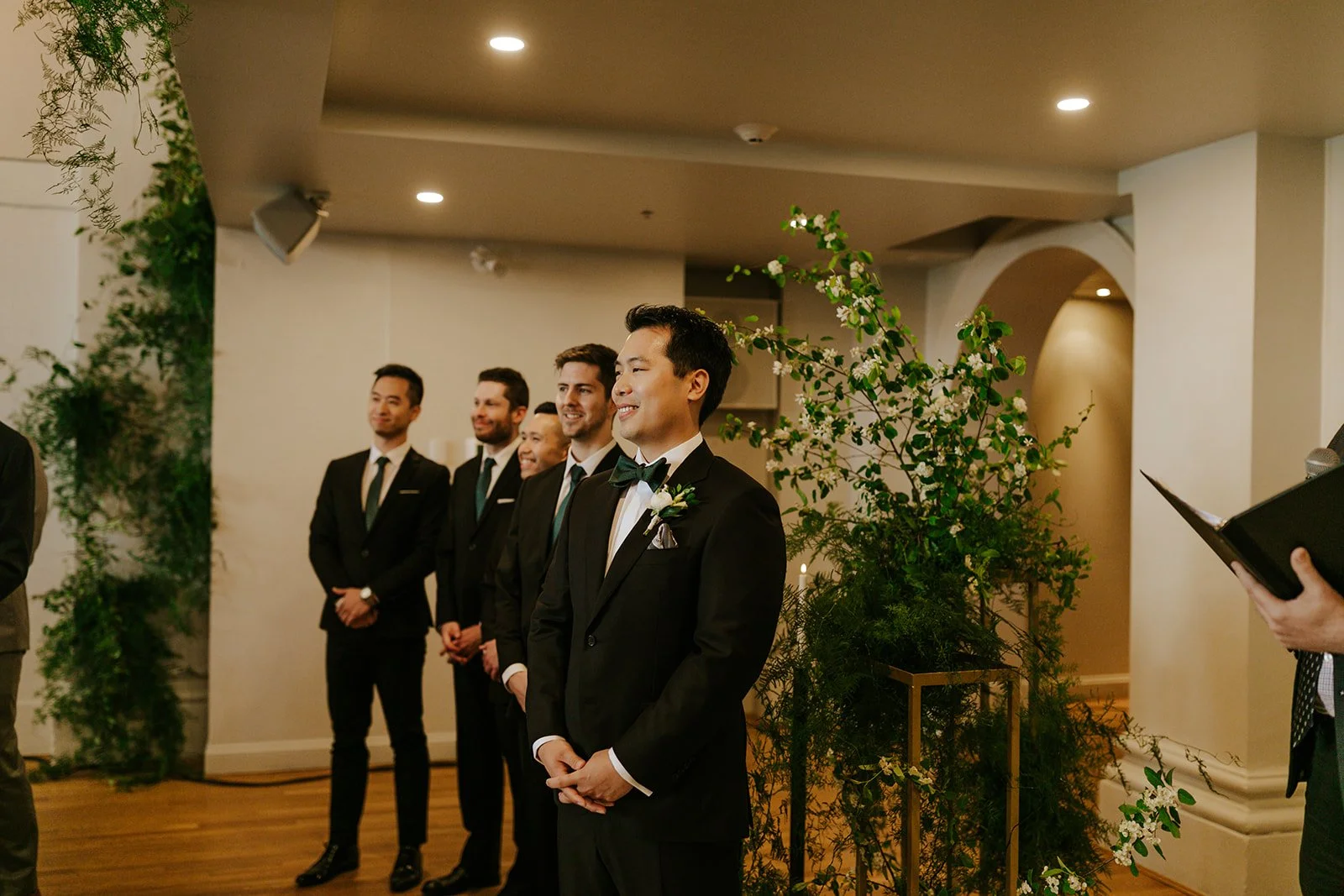 Black, White, & Greenery at The Permanent — Wednesday Wedding Co.