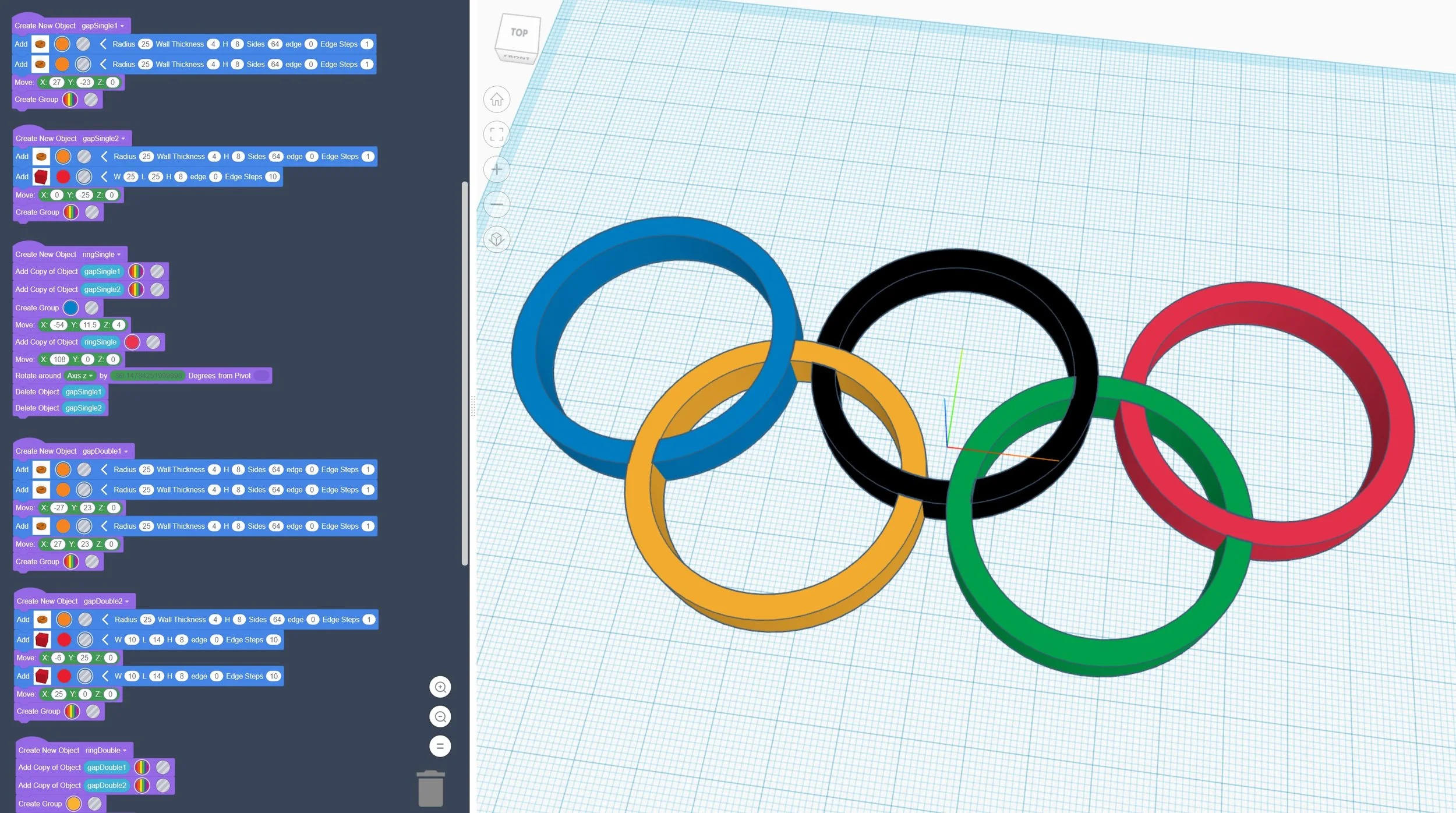 Olympic Rings - 3D Model (Tinkercad) — Digital Future Aotearoa